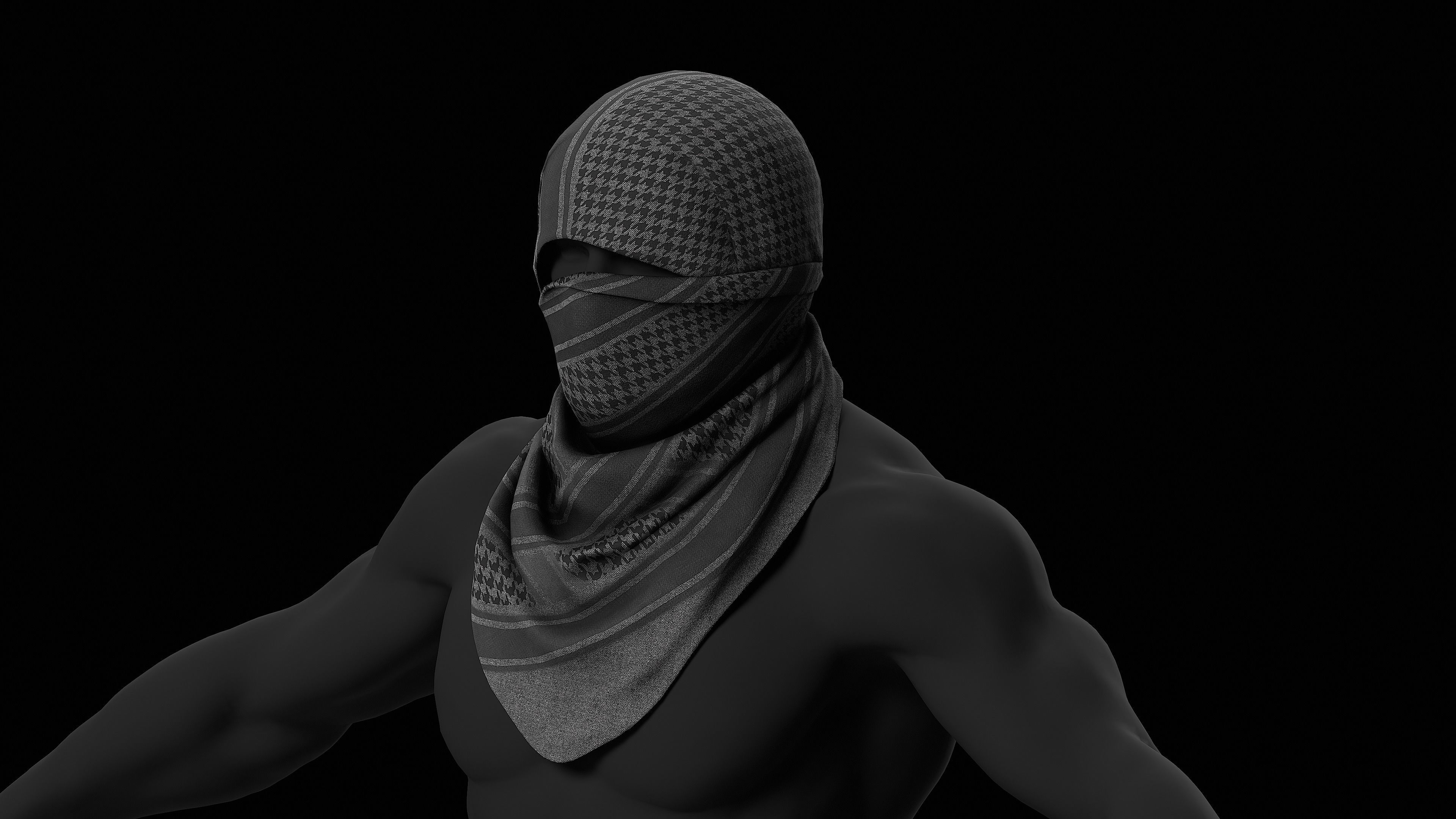 3D model Military Shemagh Tactical Desert Scarf VR / AR / low-poly ...