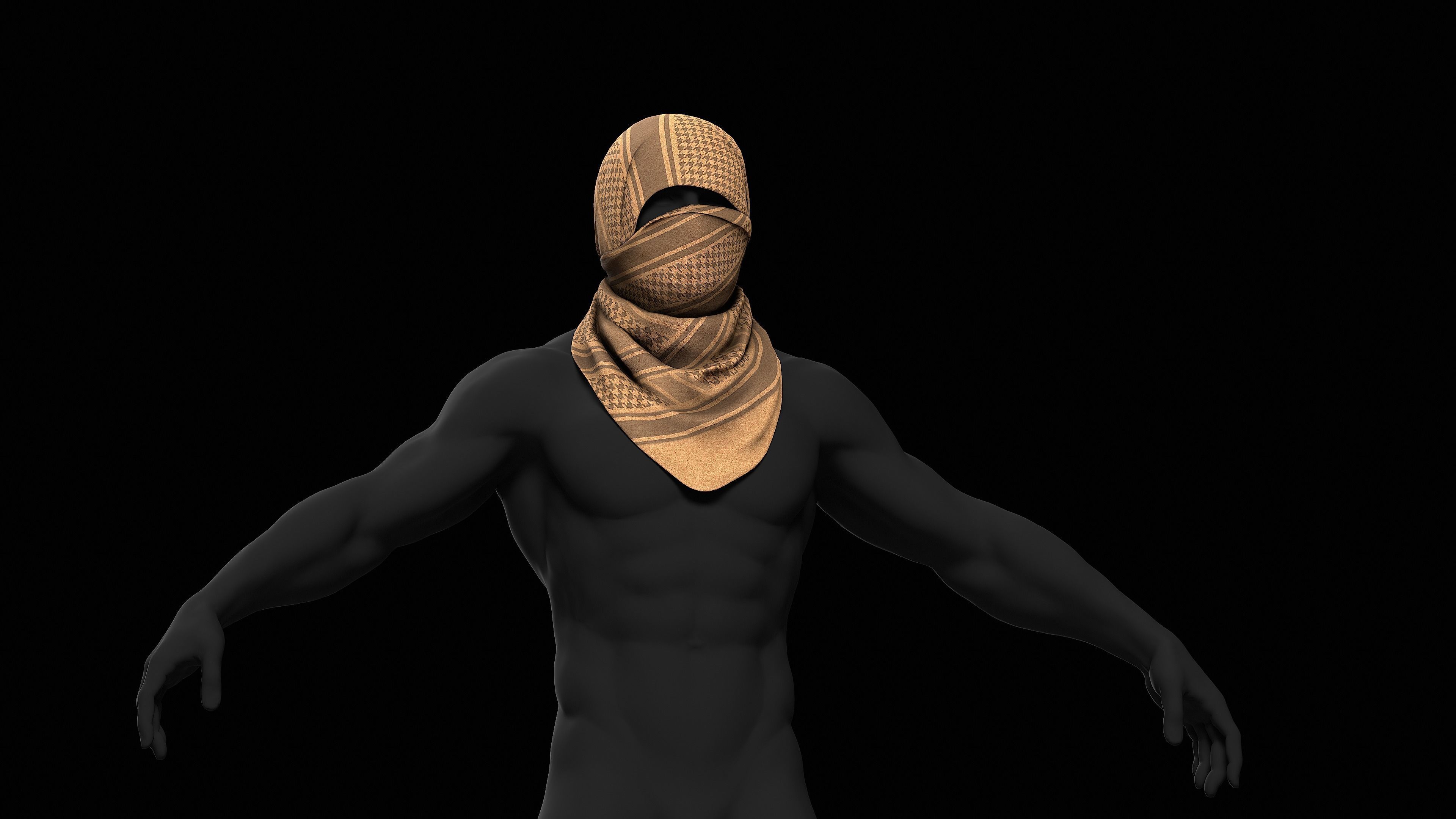 3D model Military Shemagh Tactical Desert Scarf VR / AR / low-poly ...