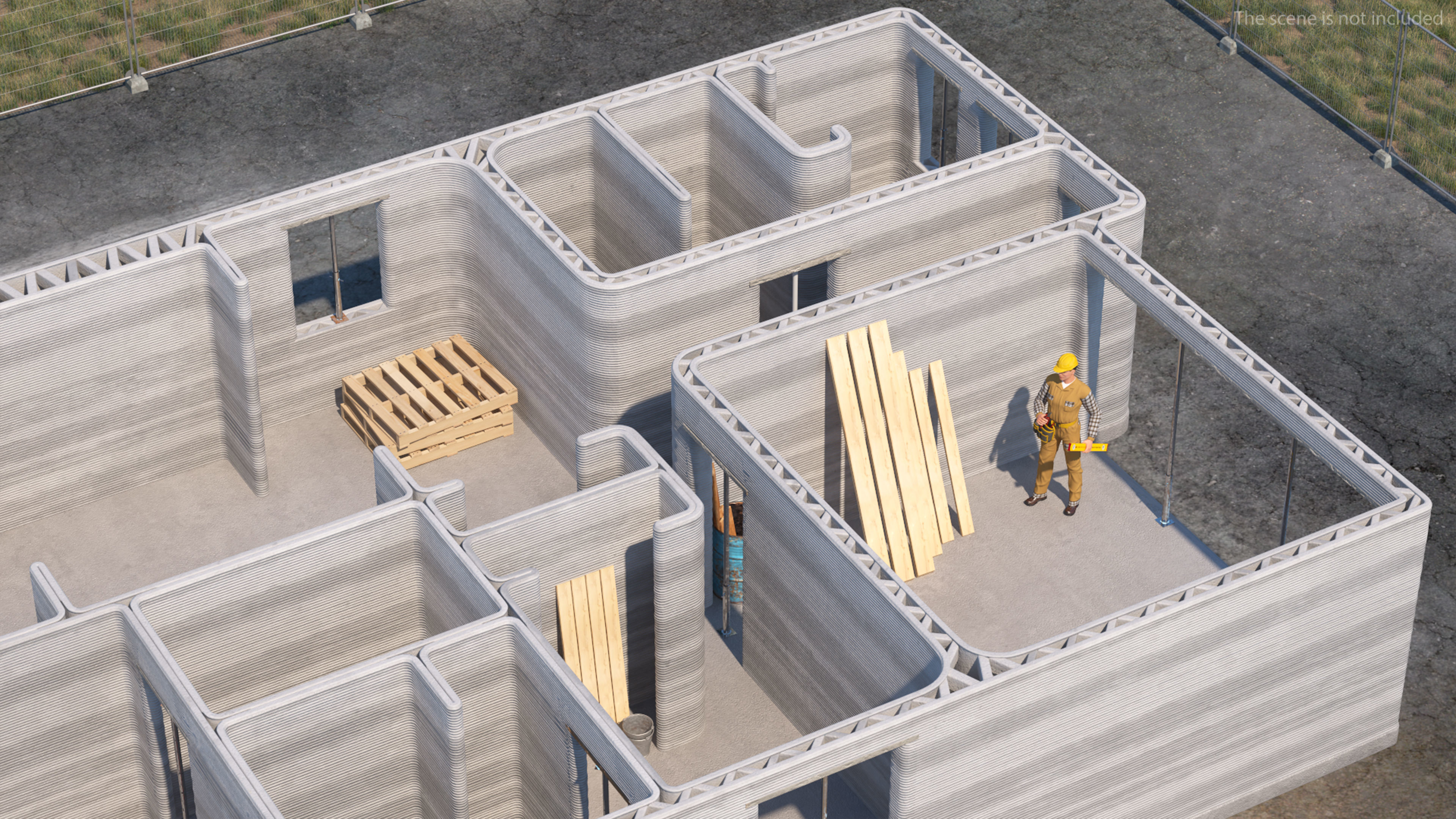 3D Printed Concrete House Structure 3D model | CGTrader