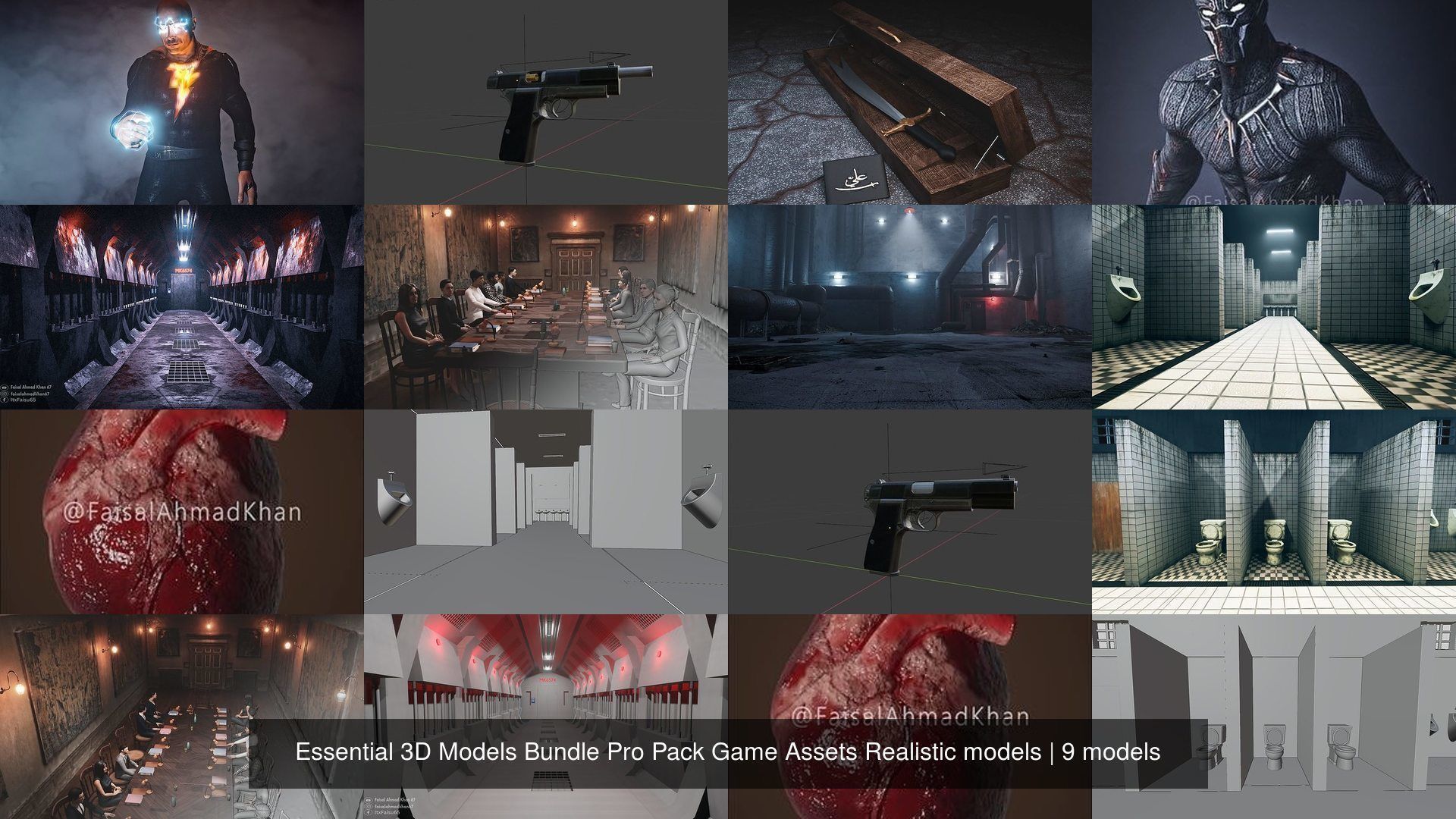 Essential 3D Models Bundle Pro Pack Game Assets Realistic models 3D ...