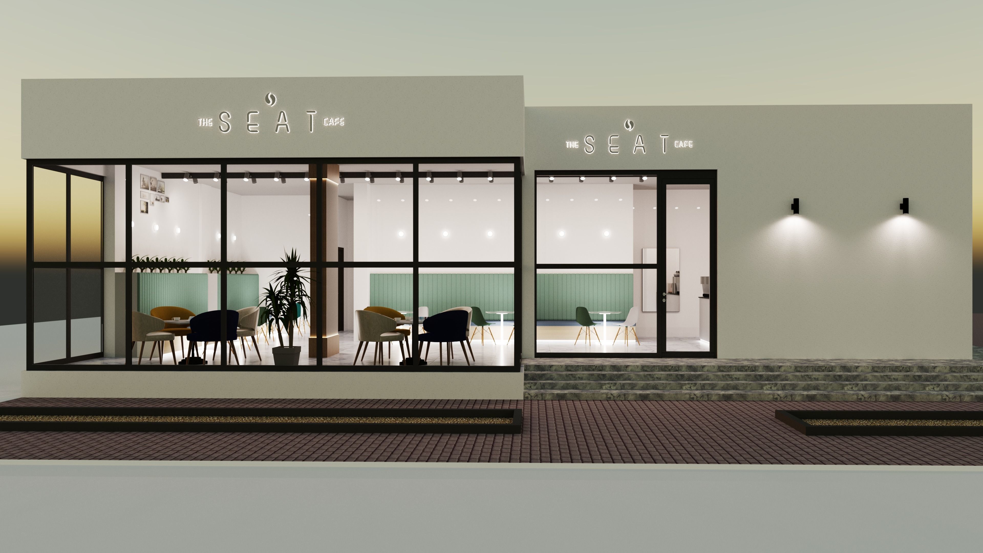 Cafe interior design free 3D model | CGTrader