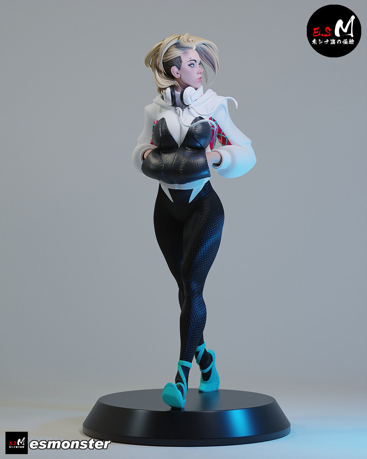White Spider Gwen CHARACTER BY ESM 3D model 3D printable | CGTrader