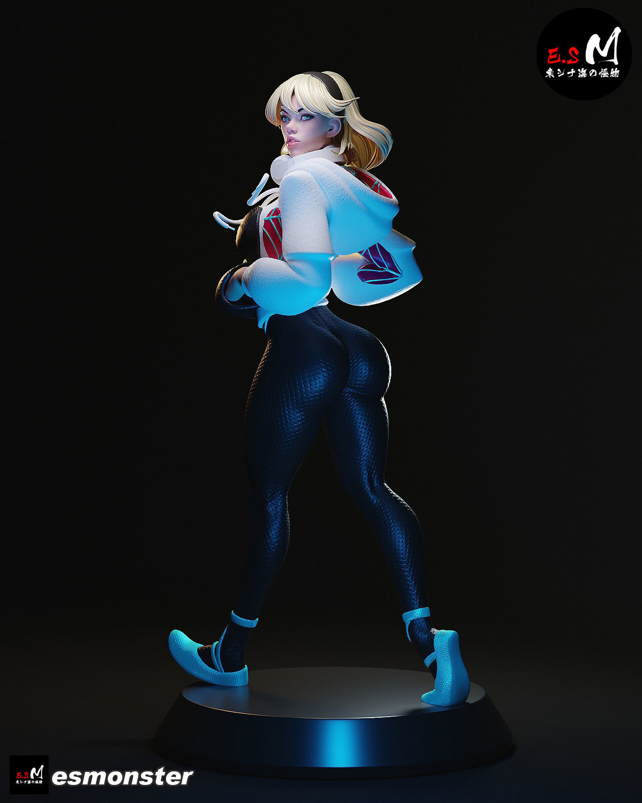 White Spider Gwen CHARACTER BY ESM 3D model 3D printable | CGTrader