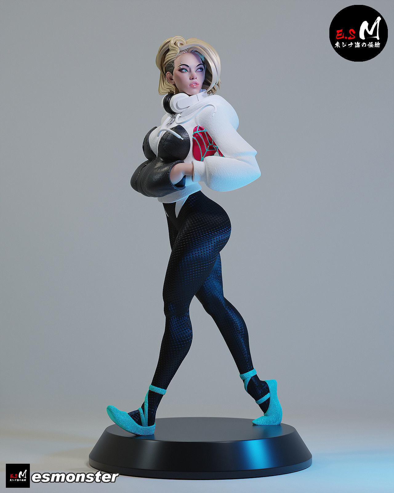 White Spider Gwen CHARACTER BY ESM 3D model 3D printable | CGTrader