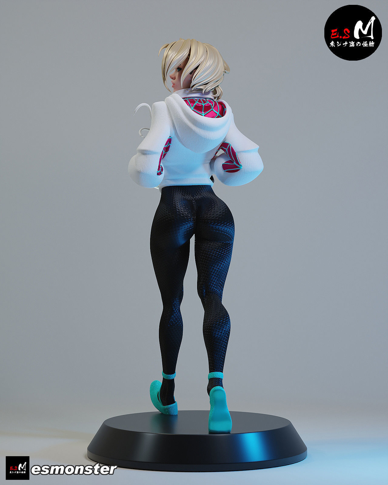 White Spider Gwen CHARACTER BY ESM 3D model 3D printable | CGTrader