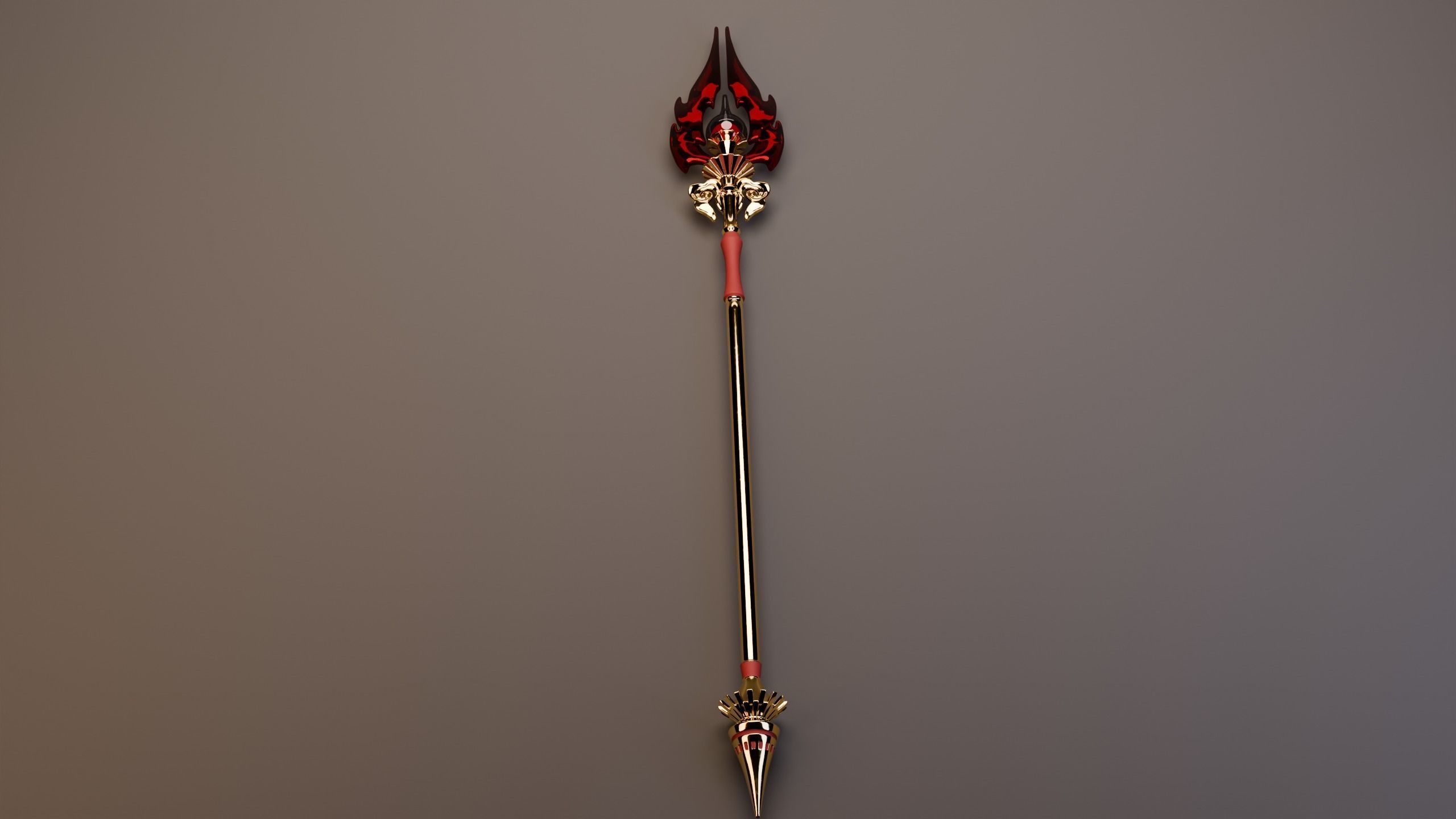 Red Gem Staff free 3D model | CGTrader