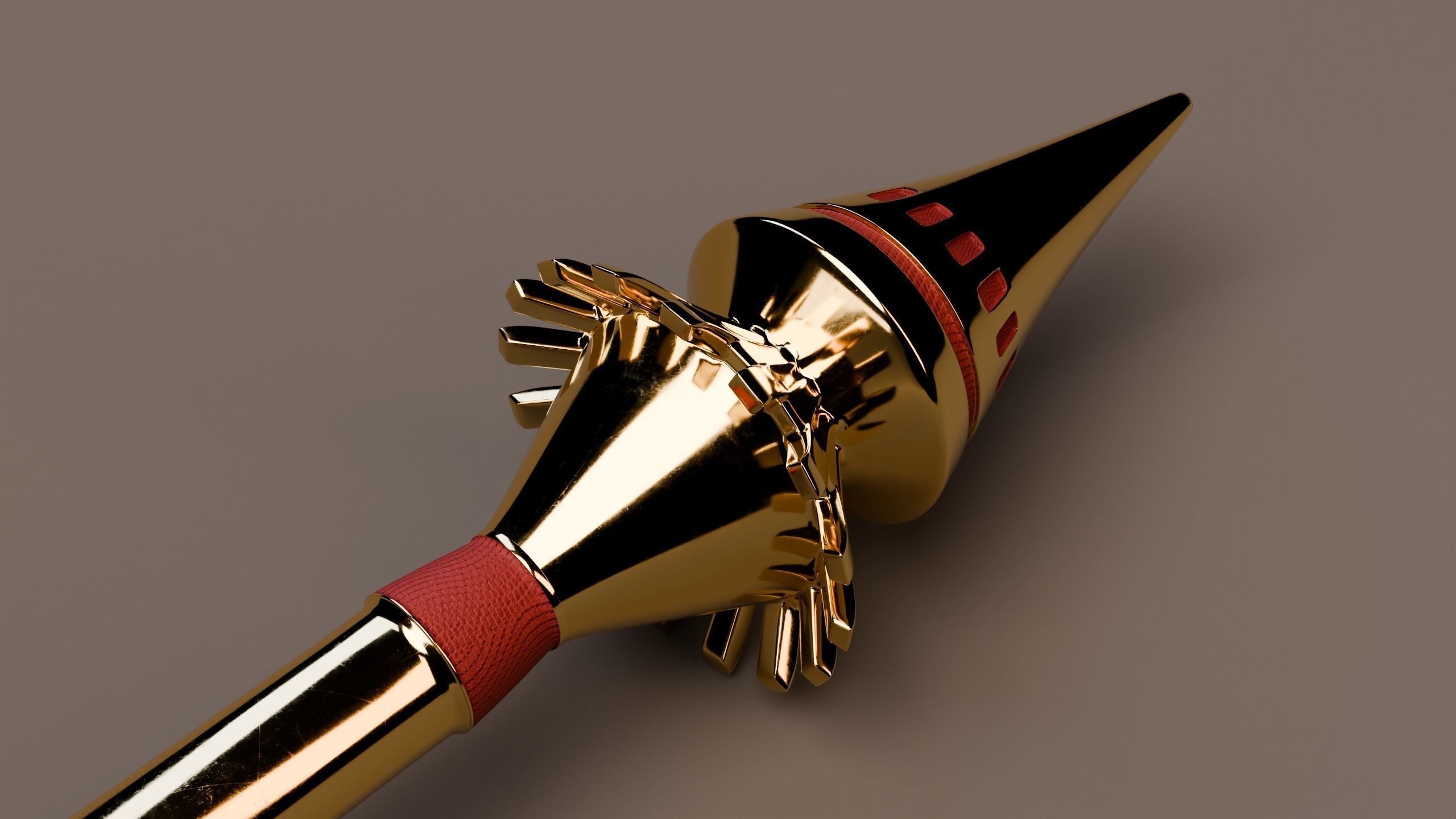 Red Gem Staff free 3D model | CGTrader