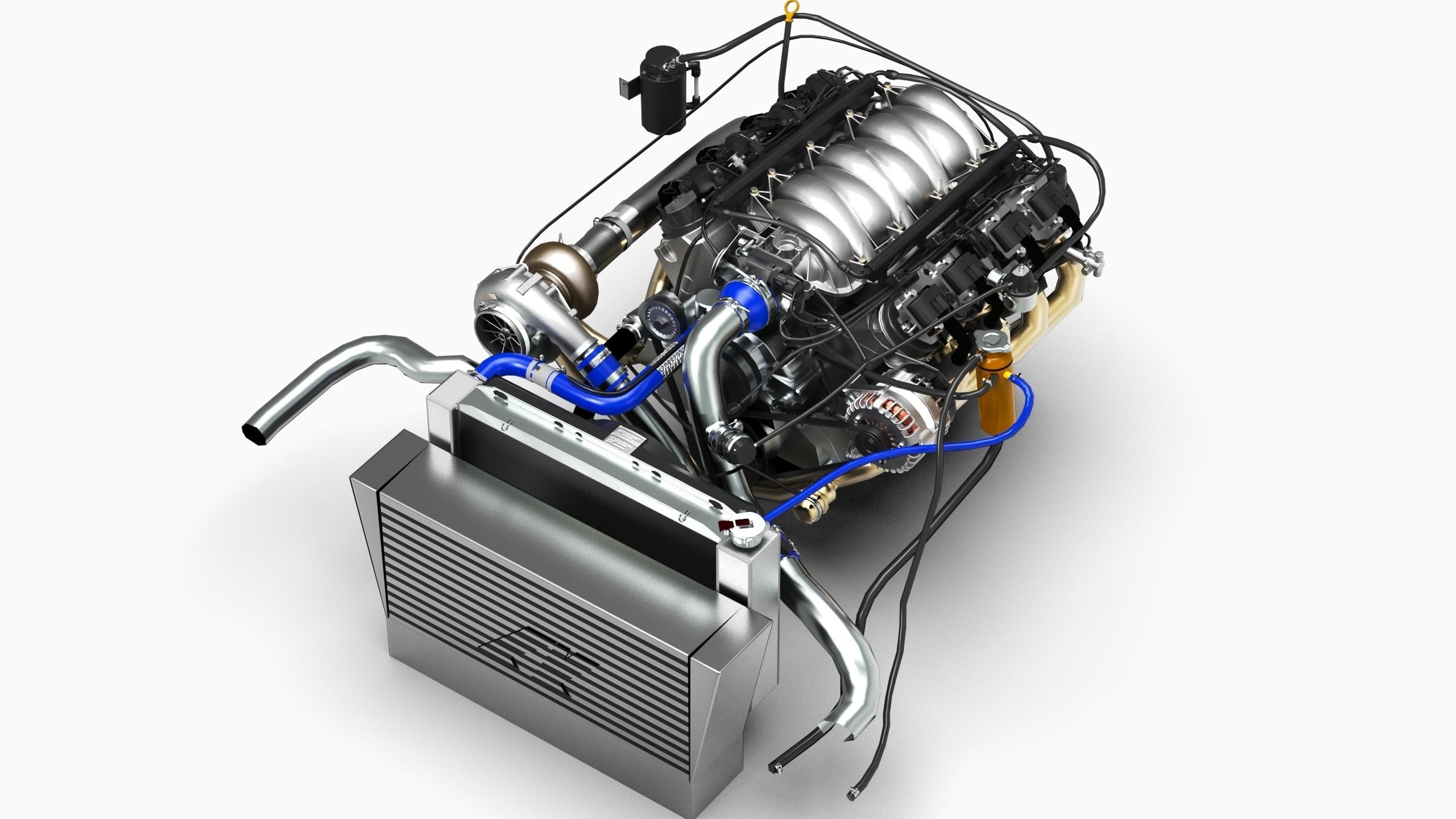 3D model Chevy LS V8 Turbocharged VR / AR / low-poly | CGTrader