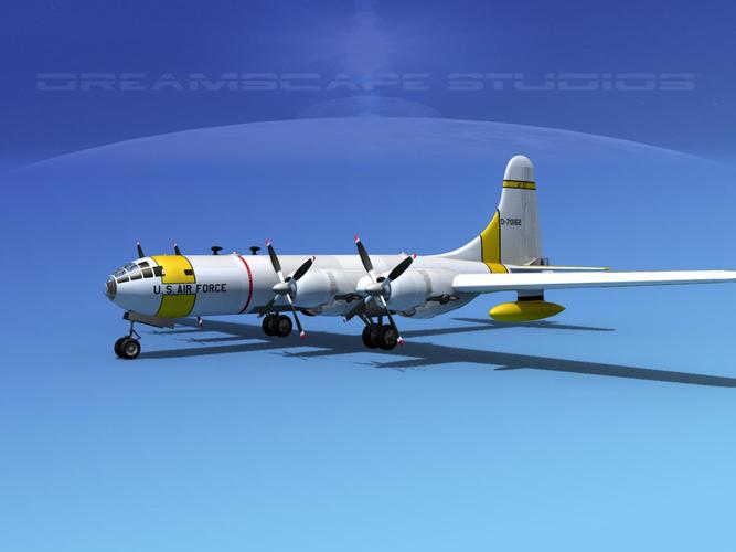 Boeing WB-50 Superfortress II 3D Model rigged .max .obj .3ds .lwo .lw ...