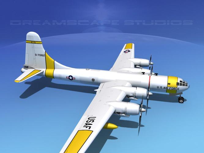 Boeing WB-50 Superfortress II 3D Model rigged .max .obj .3ds .lwo .lw ...