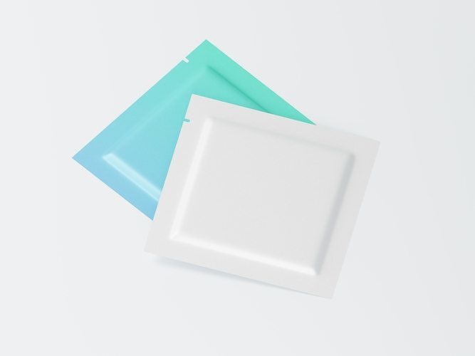 3D model Blank Square Pouch Sachet 3D Model VR / AR / low-poly | CGTrader