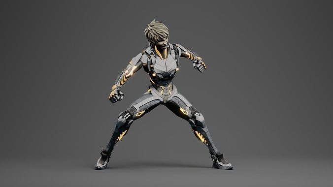 Genos cyborg 3d character with RIG 3D model rigged | CGTrader