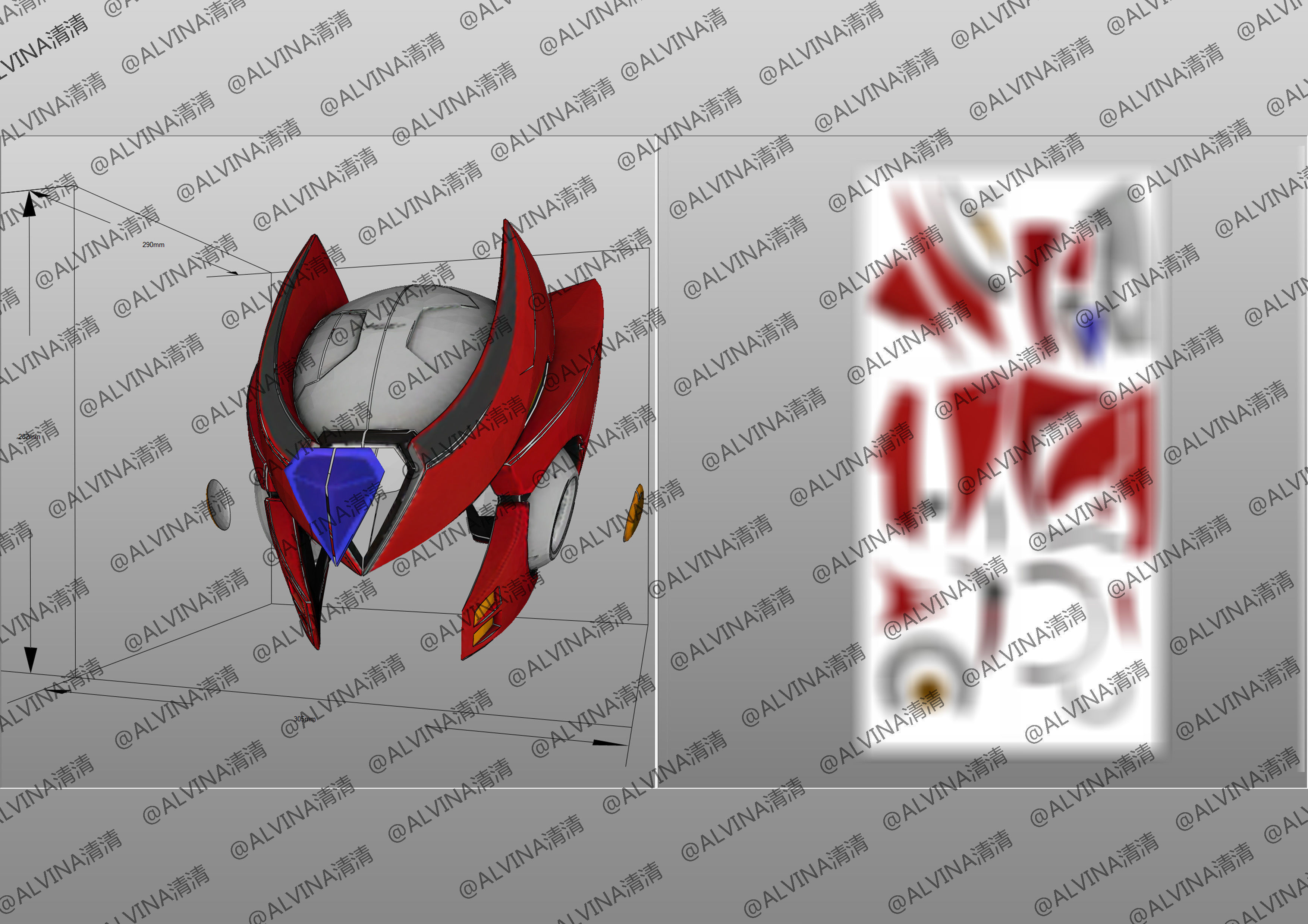 3D model MEGA MAN ZERO Armor - DIY Cosplay Pepakura Foam Template VR ...