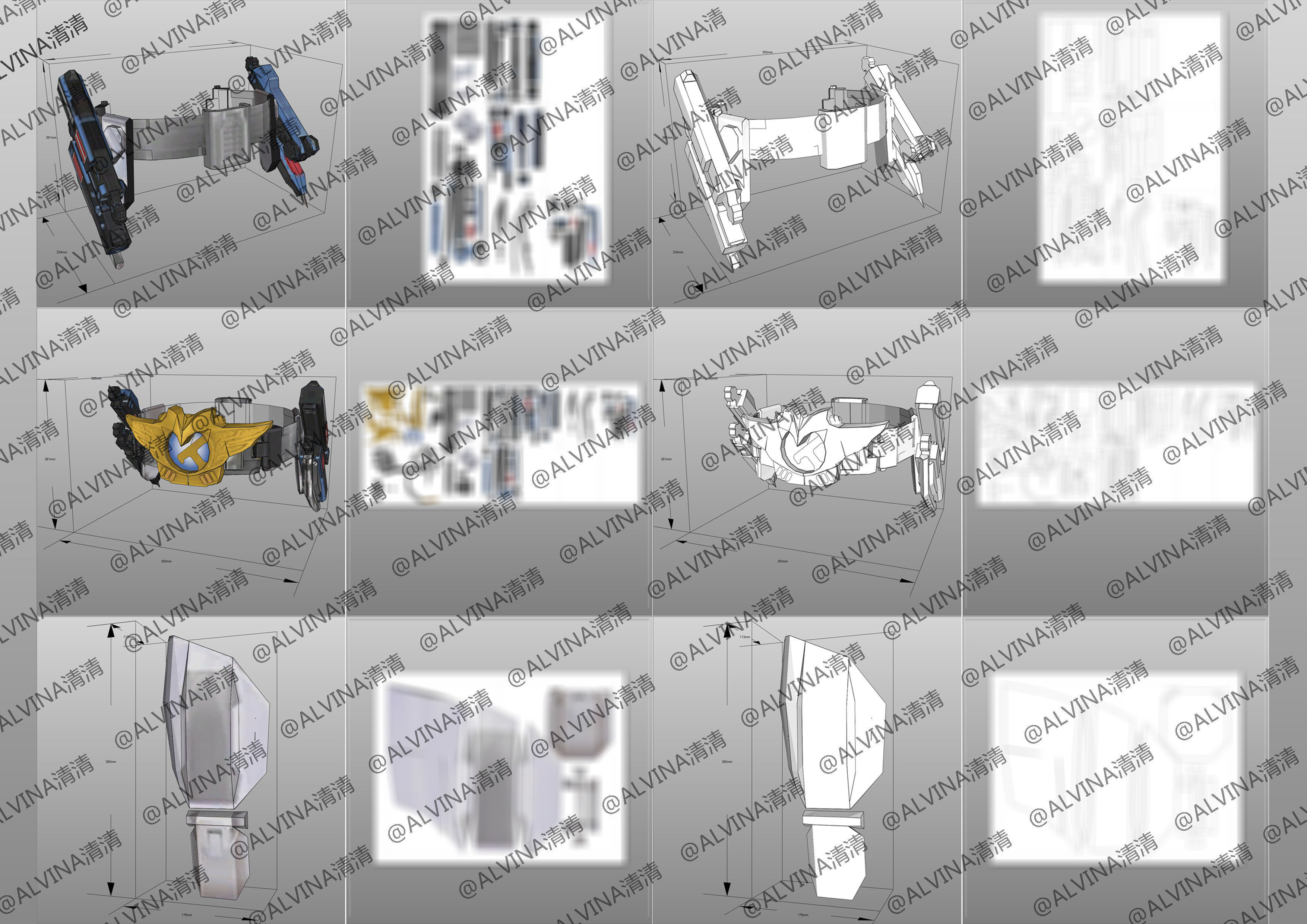 3D model Kamen Rider Den-O Wing Form Armor - DIY Cosplay Pepakura Foam ...