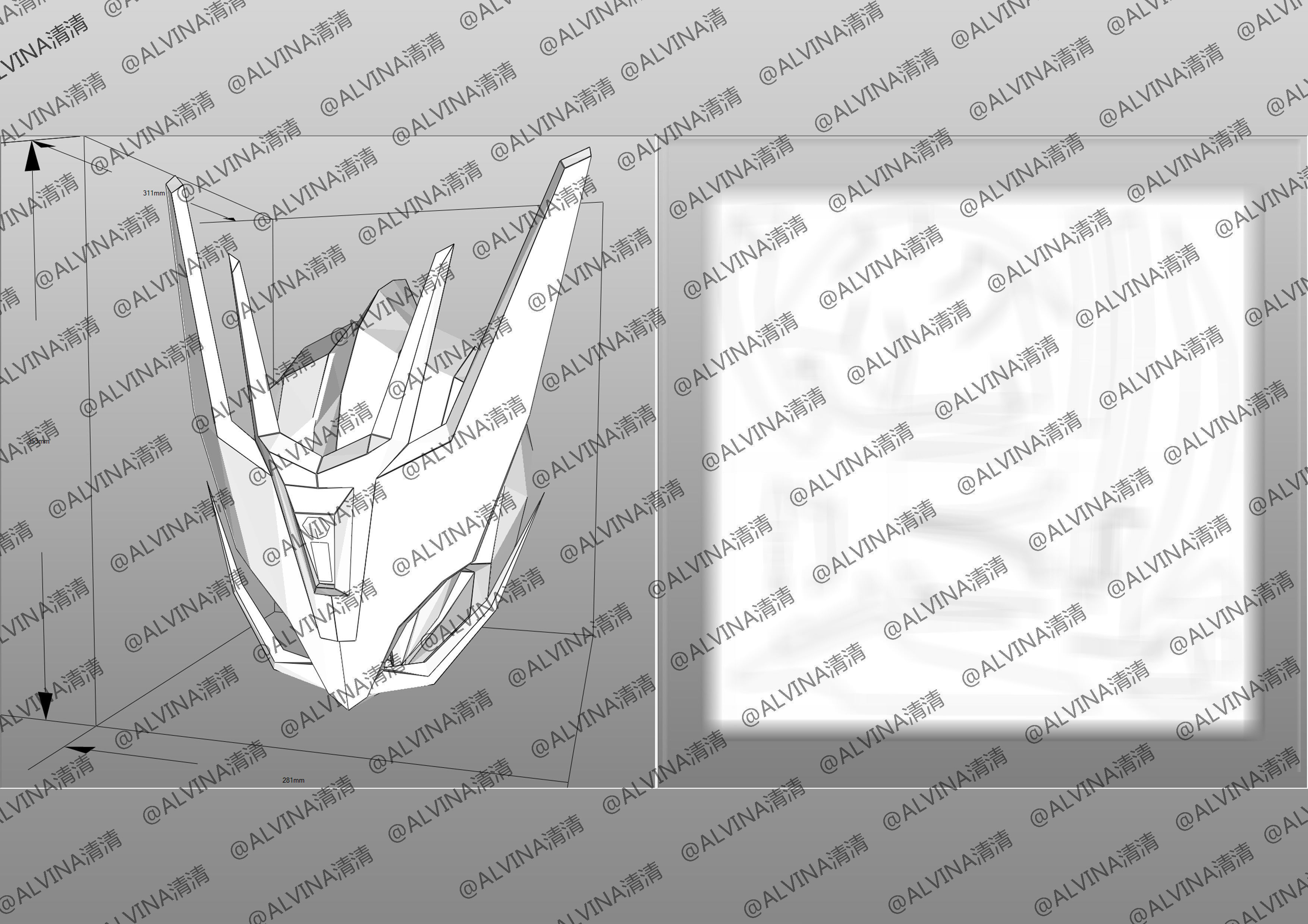 3D model Kamen Rider Den-O Gun Form Armor - DIY Cosplay Pepakura Foam ...