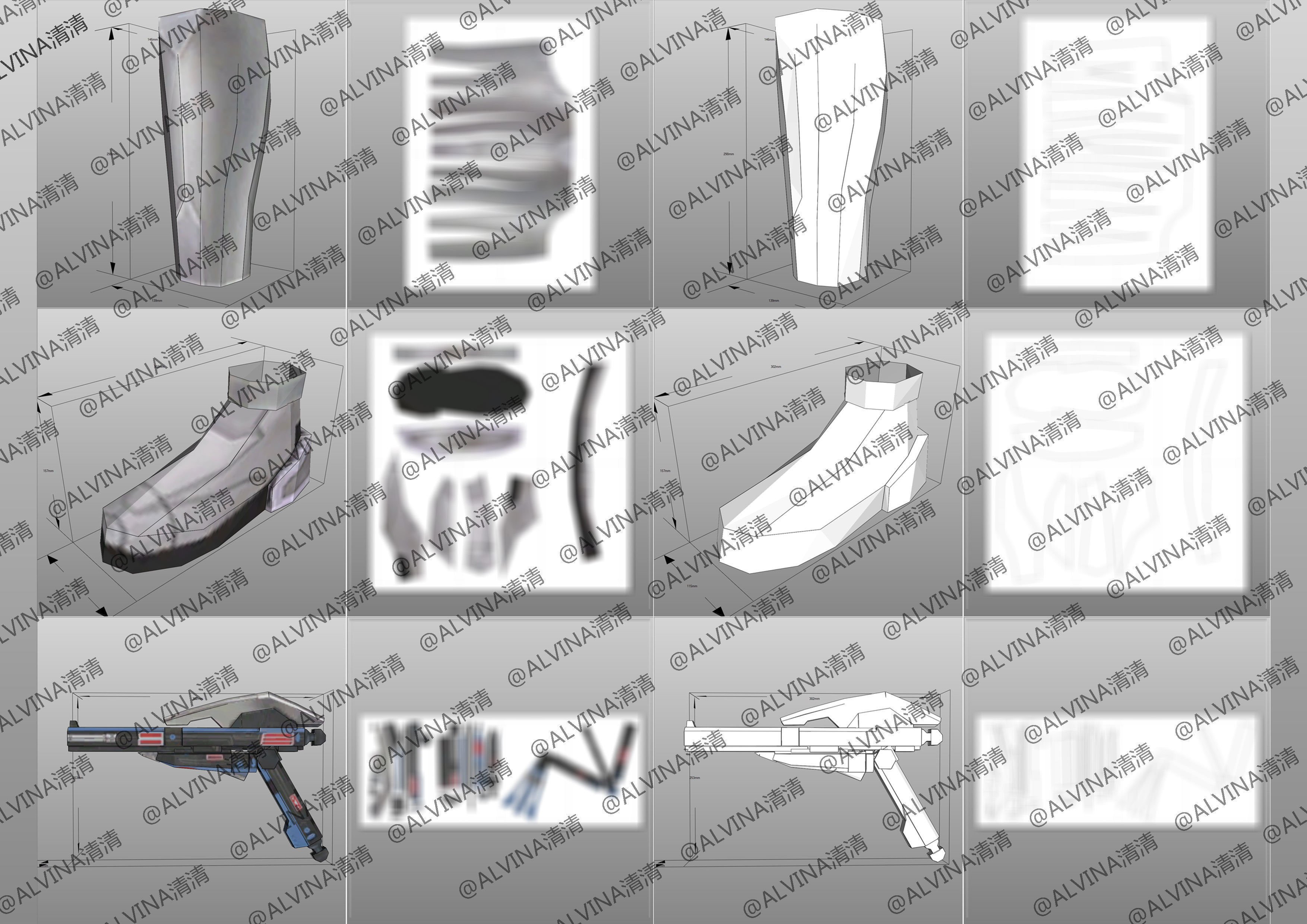 3D model Kamen Rider Den-O Gun Form Armor - DIY Cosplay Pepakura Foam ...