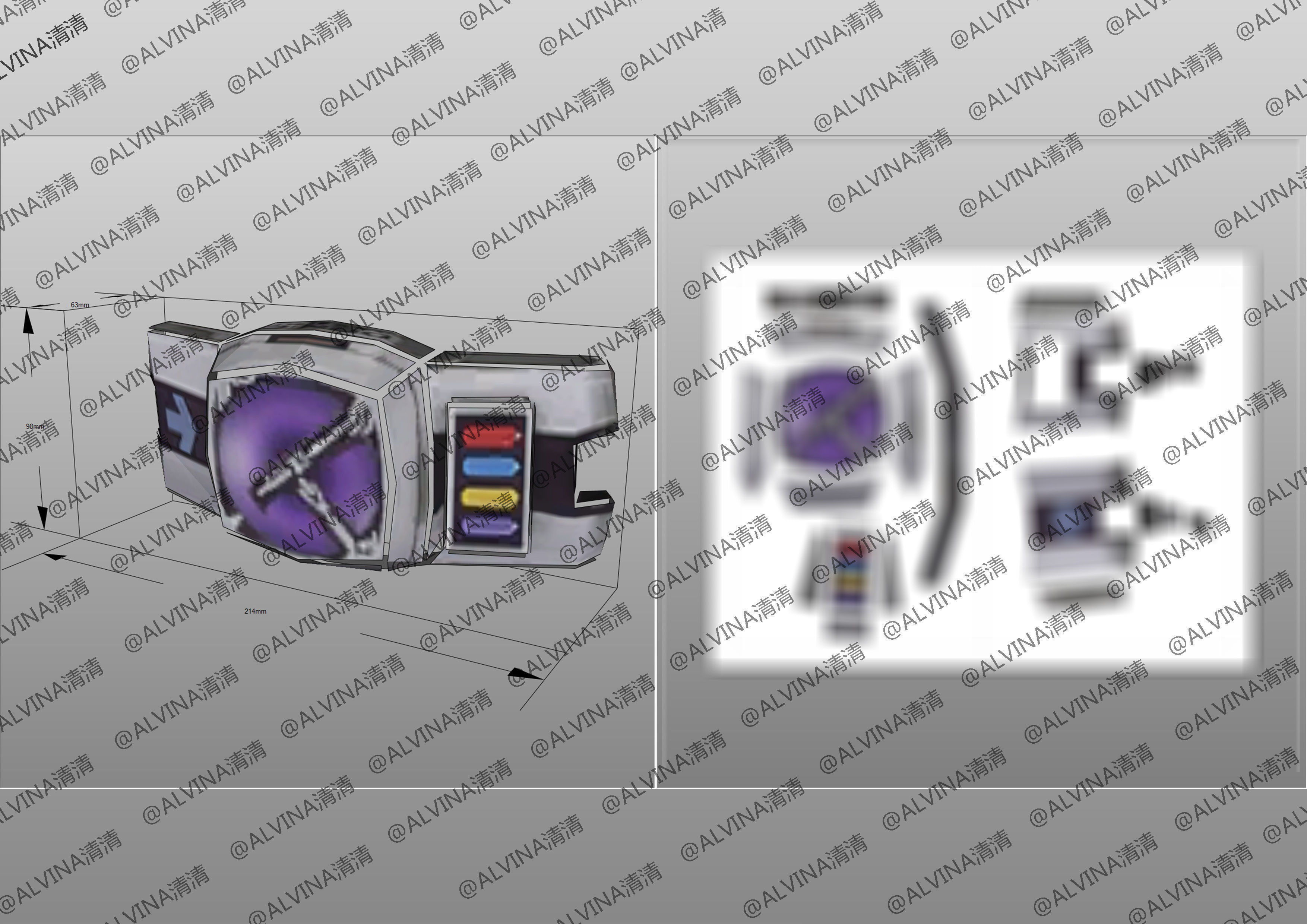 3D model Kamen Rider Den-O Gun Form Armor - DIY Cosplay Pepakura Foam ...