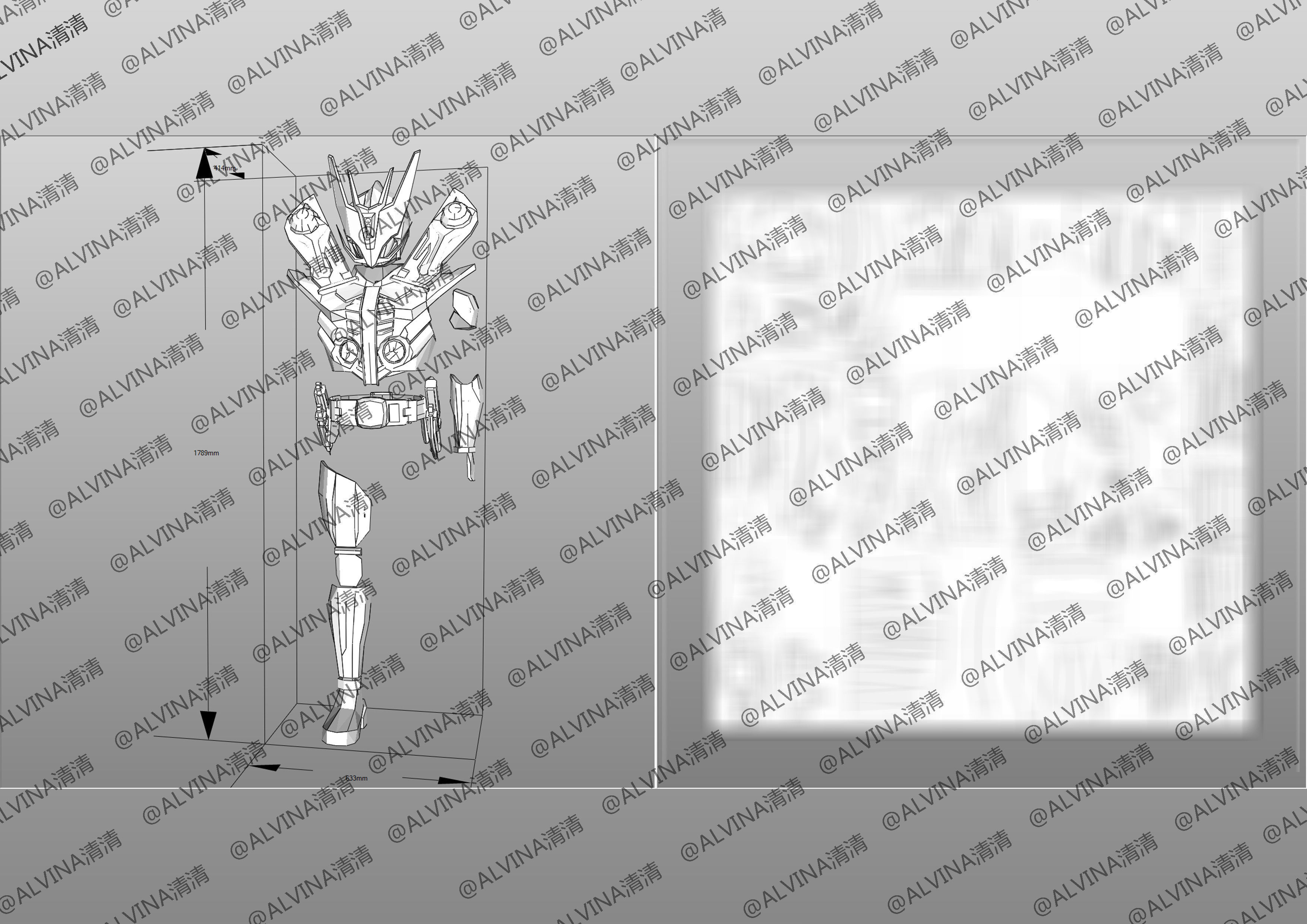 3D model Kamen Rider Den-O Gun Form Armor - DIY Cosplay Pepakura Foam ...