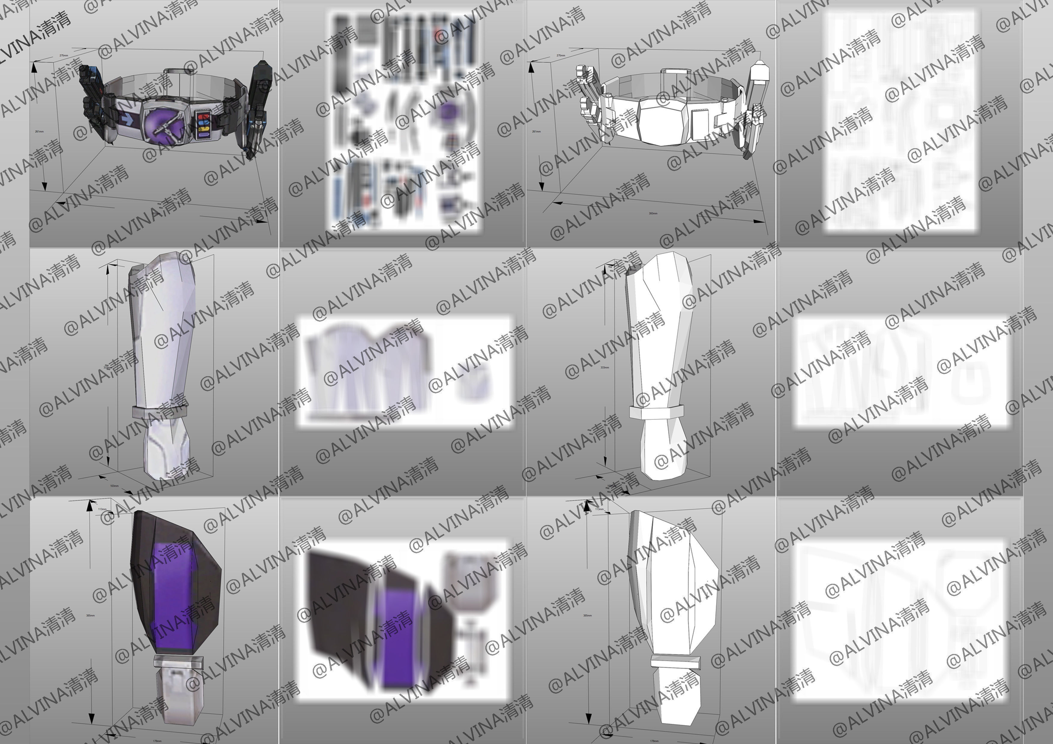 3D model Kamen Rider Den-O Gun Form Armor - DIY Cosplay Pepakura Foam ...