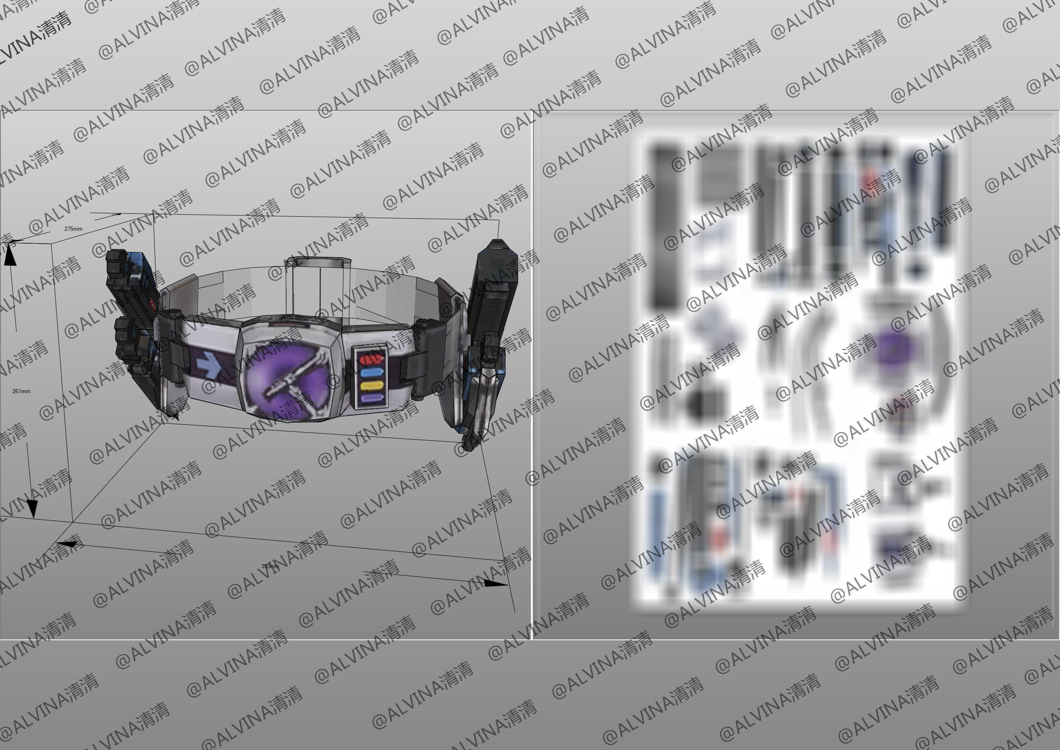 3D model Kamen Rider Den-O Gun Form Armor - DIY Cosplay Pepakura Foam ...