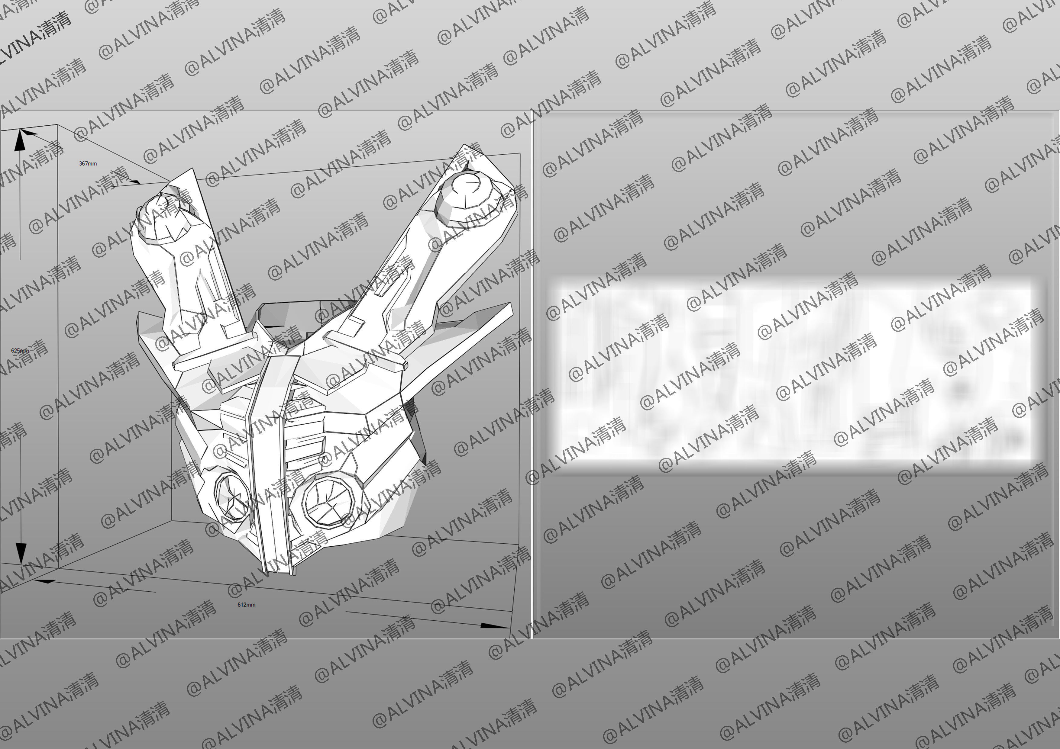 3D model Kamen Rider Den-O Gun Form Armor - DIY Cosplay Pepakura Foam ...