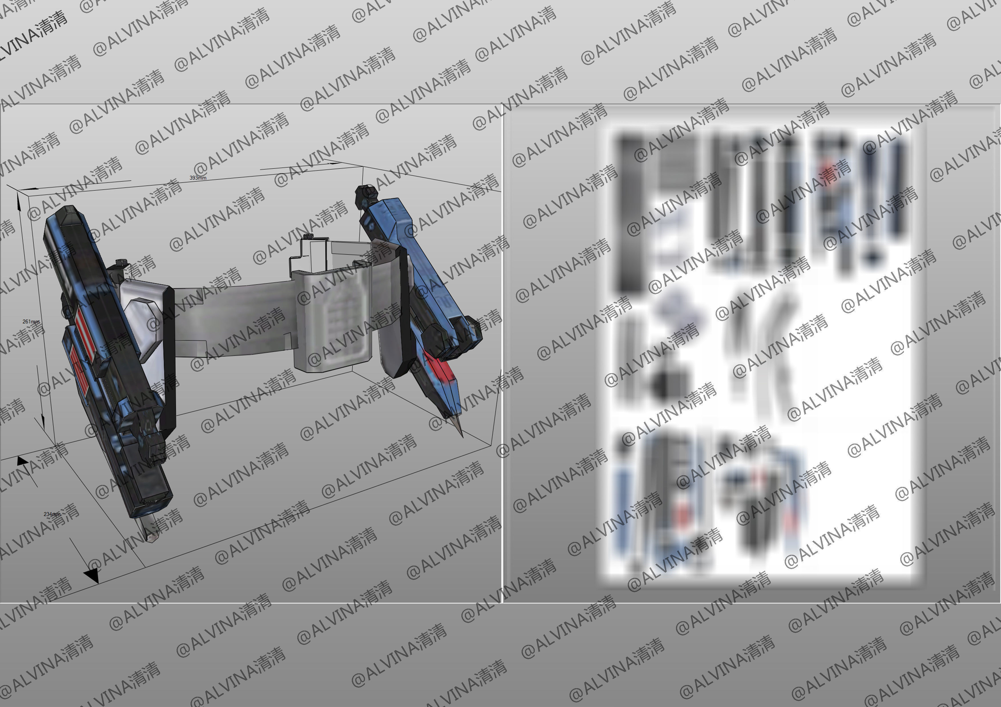 3D model Kamen Rider Den-O Gun Form Armor - DIY Cosplay Pepakura Foam ...