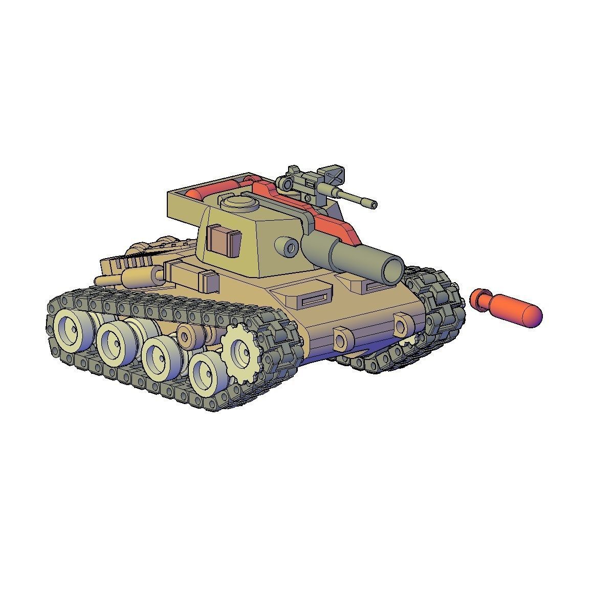 OLD TANK SHOT 3D model 3D printable | CGTrader