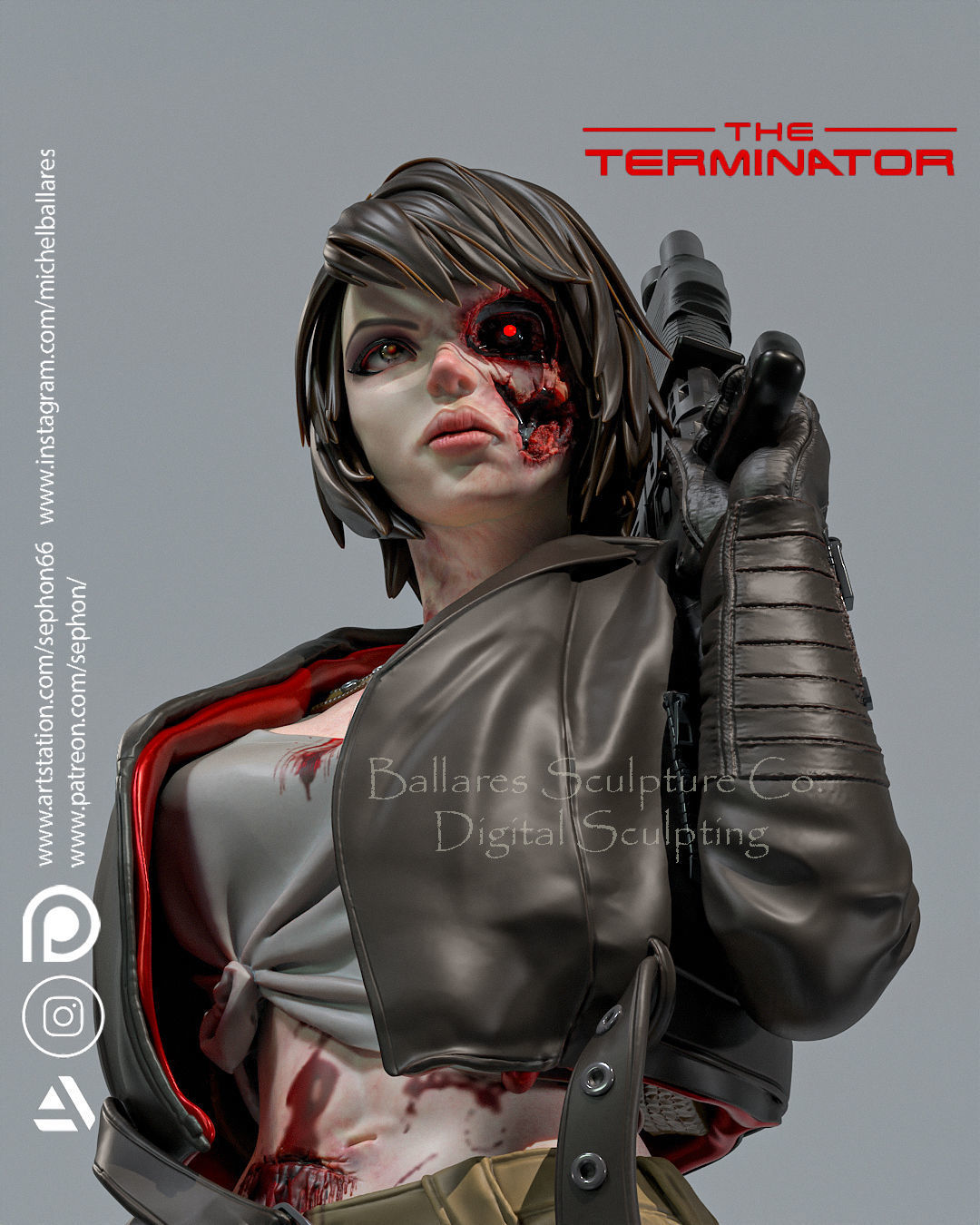 TERMINATOR GIRL BY CREATIVE GEEK MB 3D model 3D printable | CGTrader