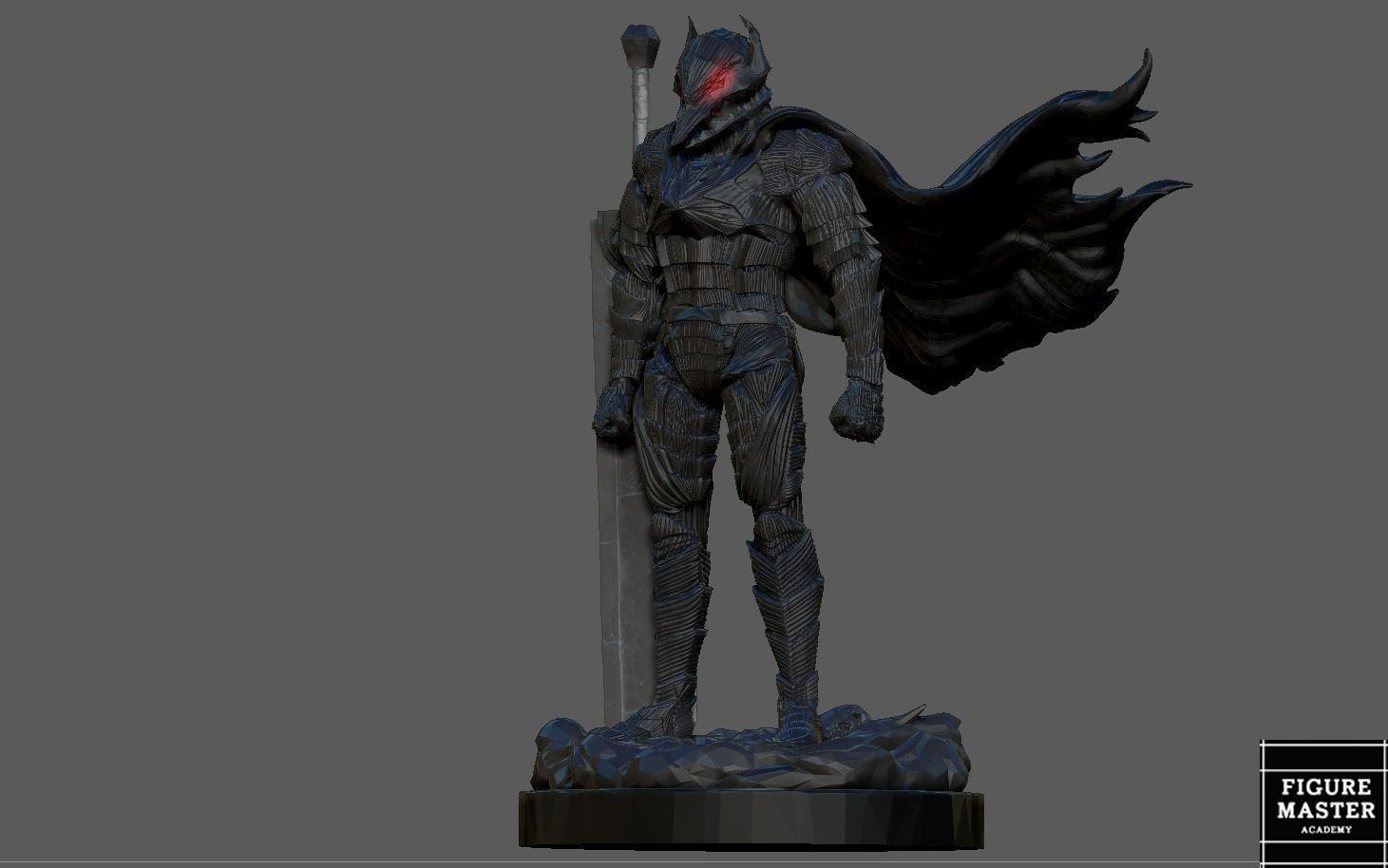 BERSERK GUTS STANDING PACK ANIME SWORD CHARACTER 3D PRINT MODEL 3D ...