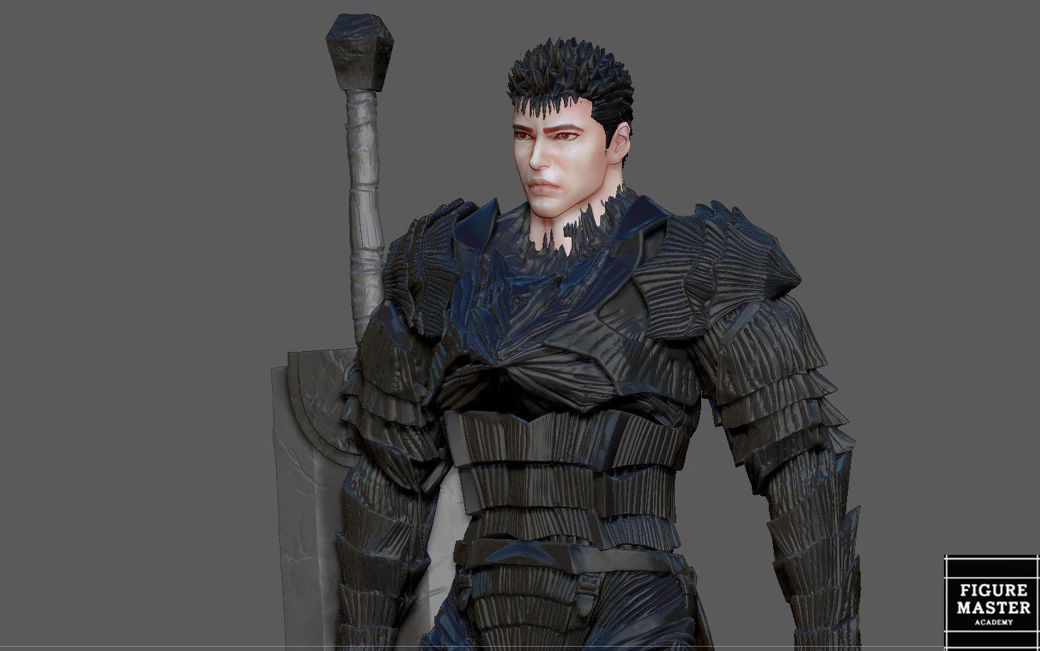 BERSERK GUTS STANDING PACK ANIME SWORD CHARACTER 3D PRINT MODEL 3D ...