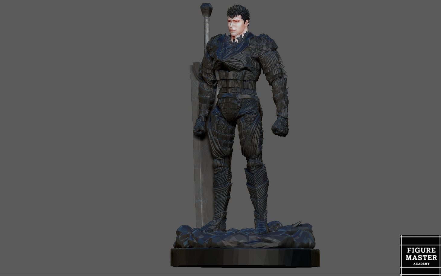 BERSERK GUTS STANDING PACK ANIME SWORD CHARACTER 3D PRINT MODEL 3D ...