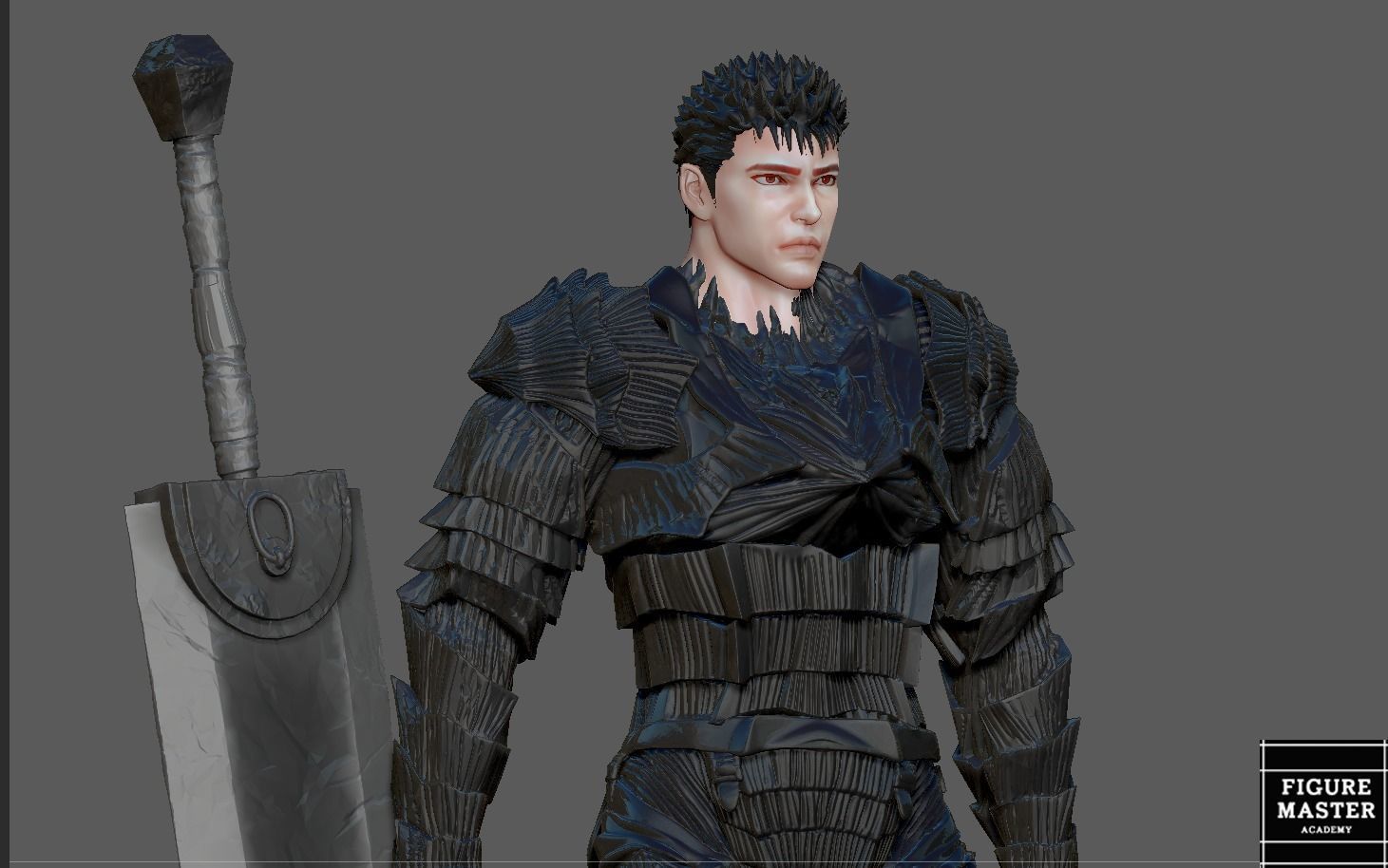 BERSERK GUTS STANDING PACK ANIME SWORD CHARACTER 3D PRINT MODEL 3D ...