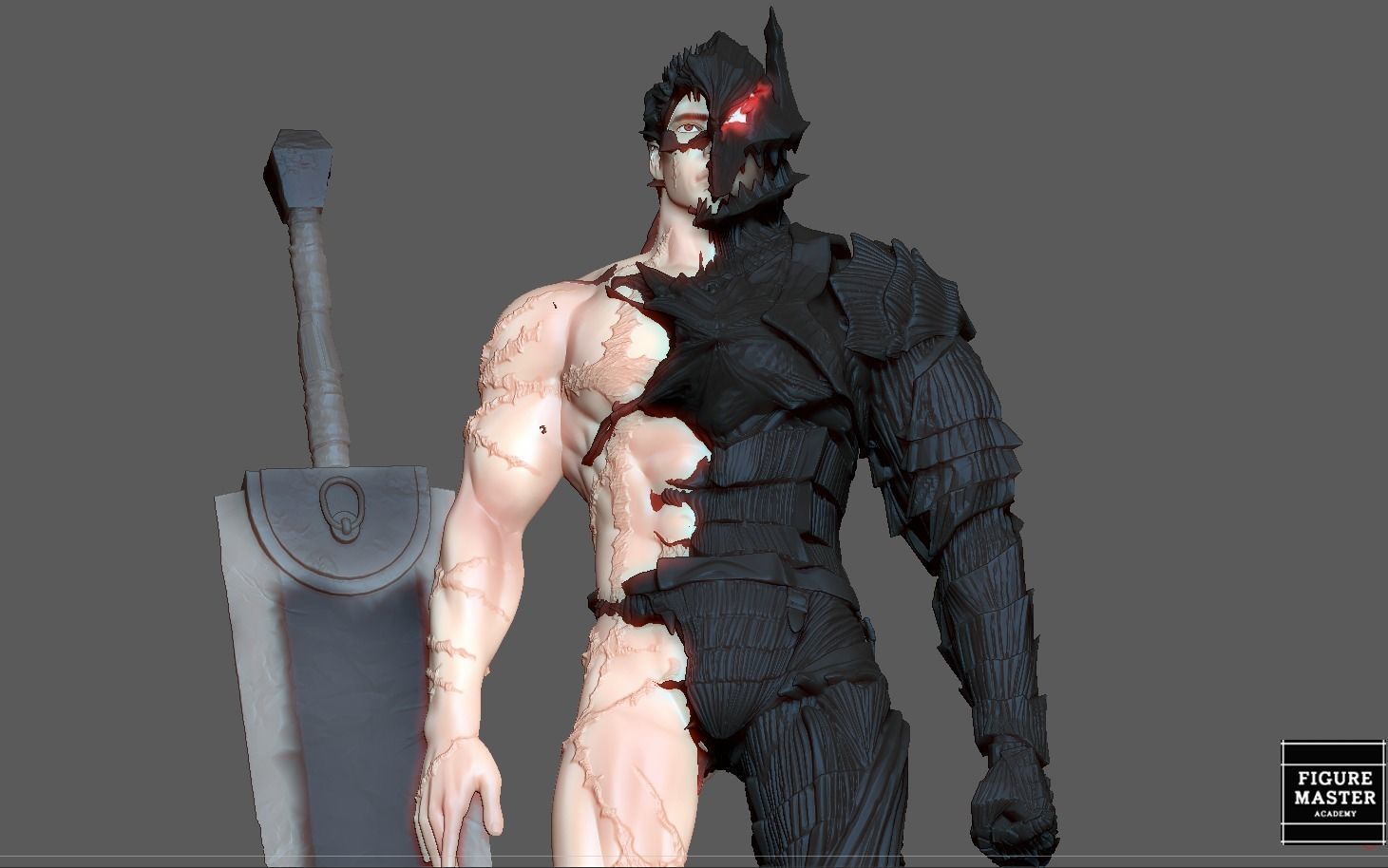 BERSERK GUTS STANDING PACK ANIME SWORD CHARACTER 3D PRINT MODEL 3D ...