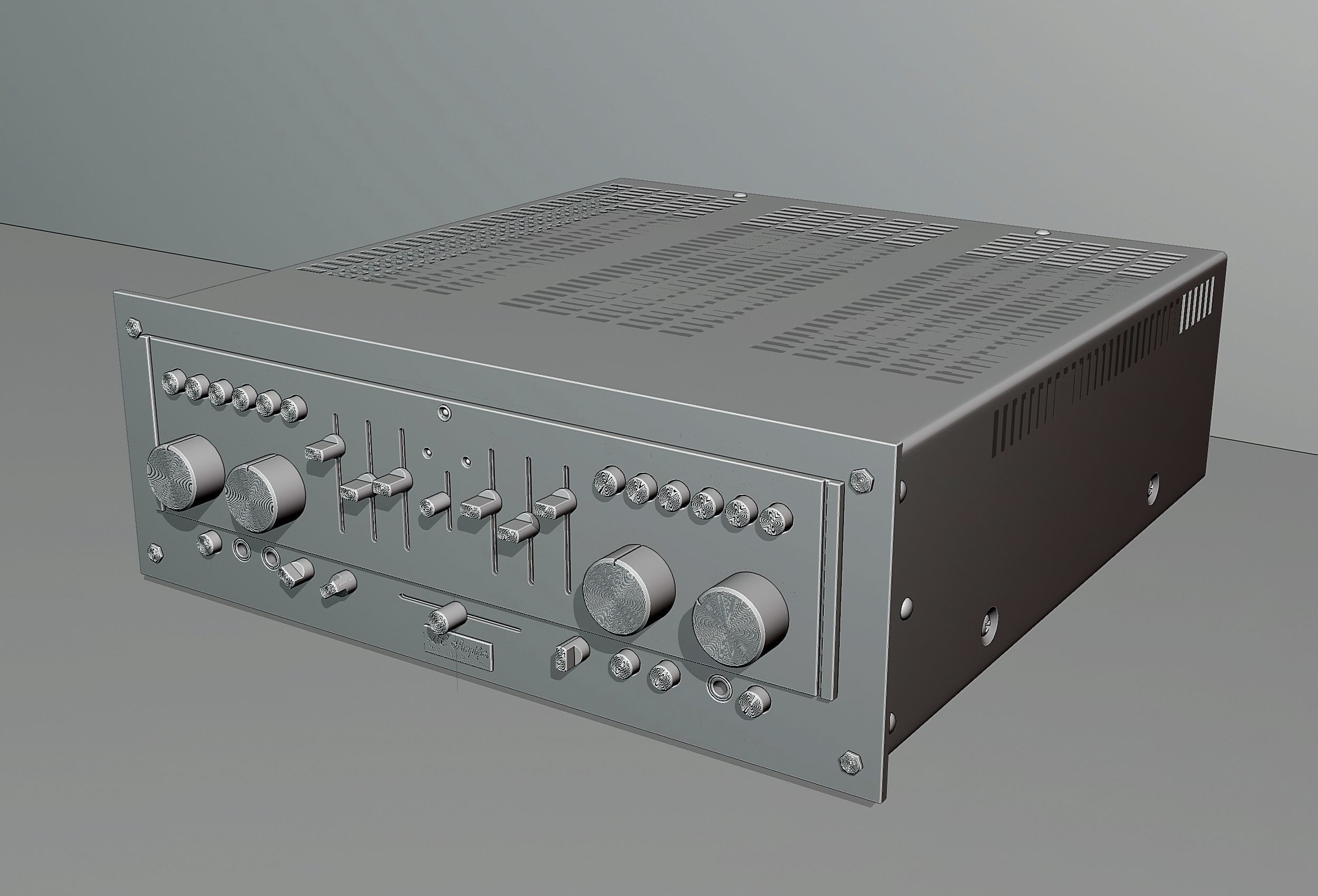 Vintage integrated stereo amplifier 3D model | CGTrader