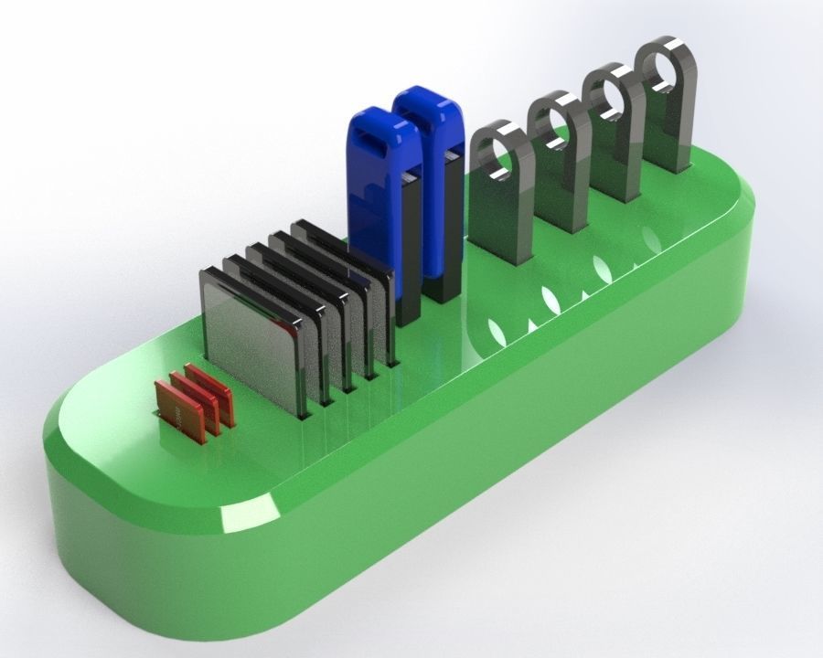 USB Type A-C SD Card Holder 3D model 3D printable | CGTrader