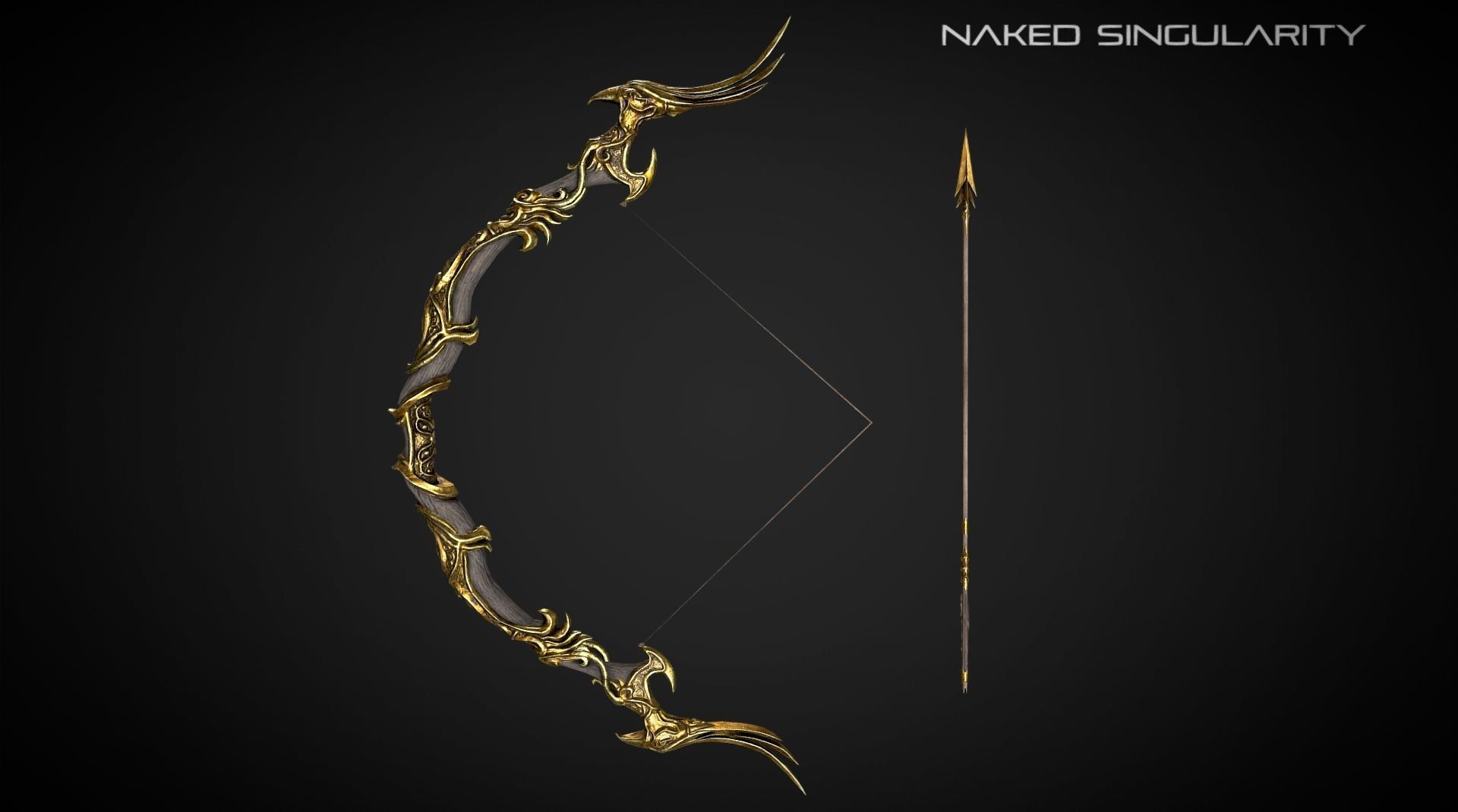 3D model Golden Phoenix Bow VR / AR / low-poly | CGTrader