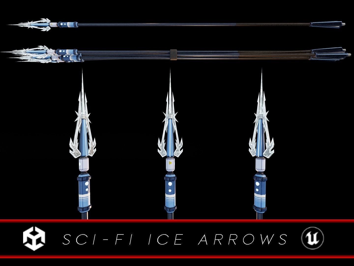 3D model Sci-Fi Ice Arrows VR / AR / low-poly | CGTrader