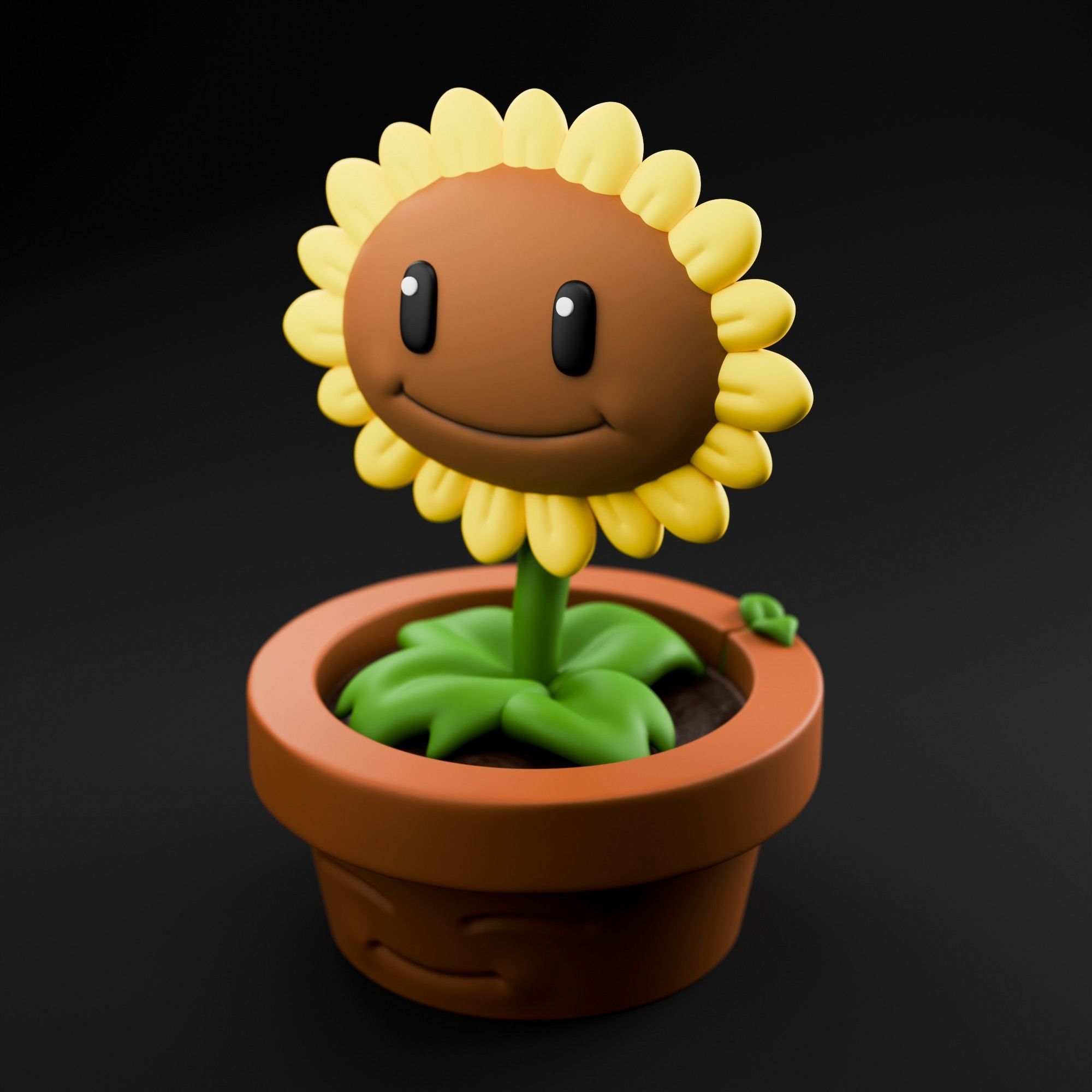 Sunflower Plants vs Zombies 3D model 3D printable | CGTrader