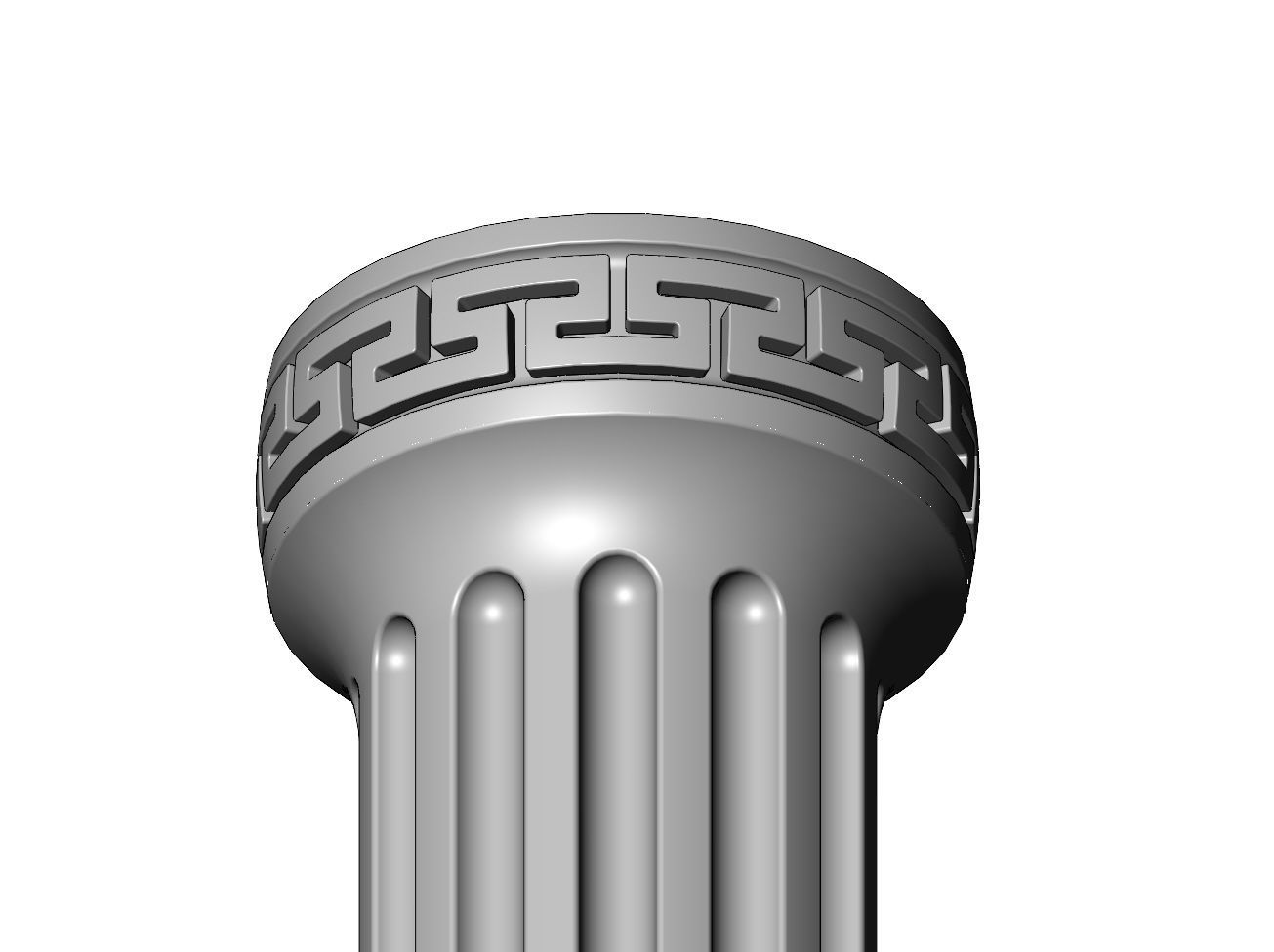 Fluted greek key pattern ends round pillar column 3D model 3D printable ...