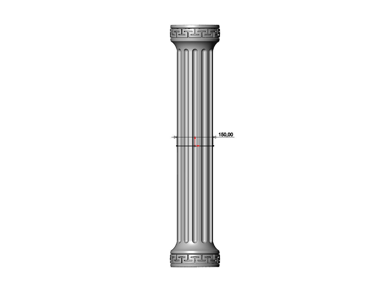 Fluted greek key pattern ends round pillar column 3D model 3D printable ...