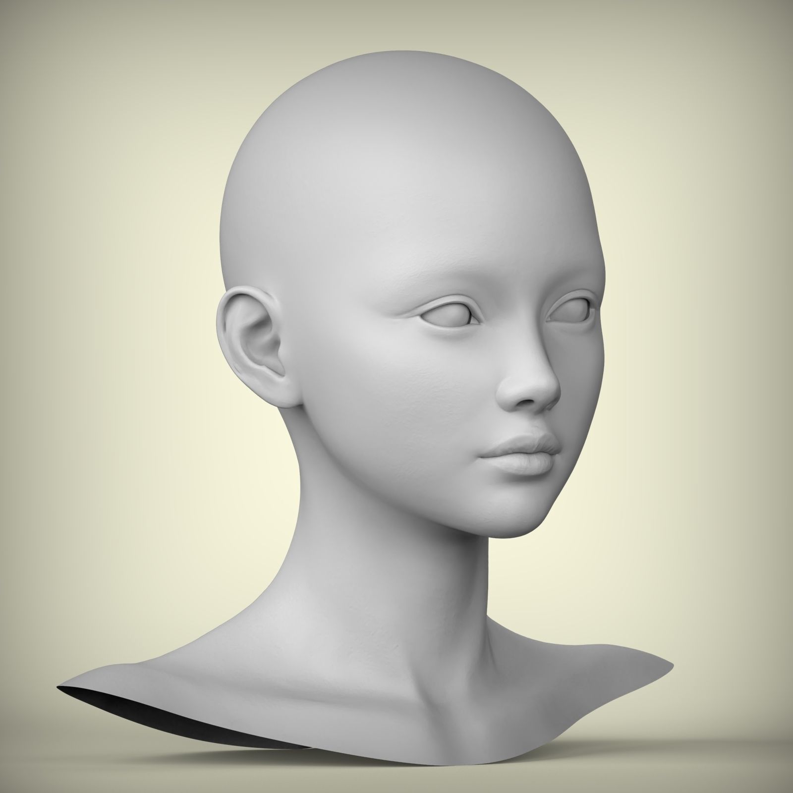 44 3D HEAD FACE FEMALE CHARACTER TEENAGER PORTRAIT DOLL 3D model | CGTrader
