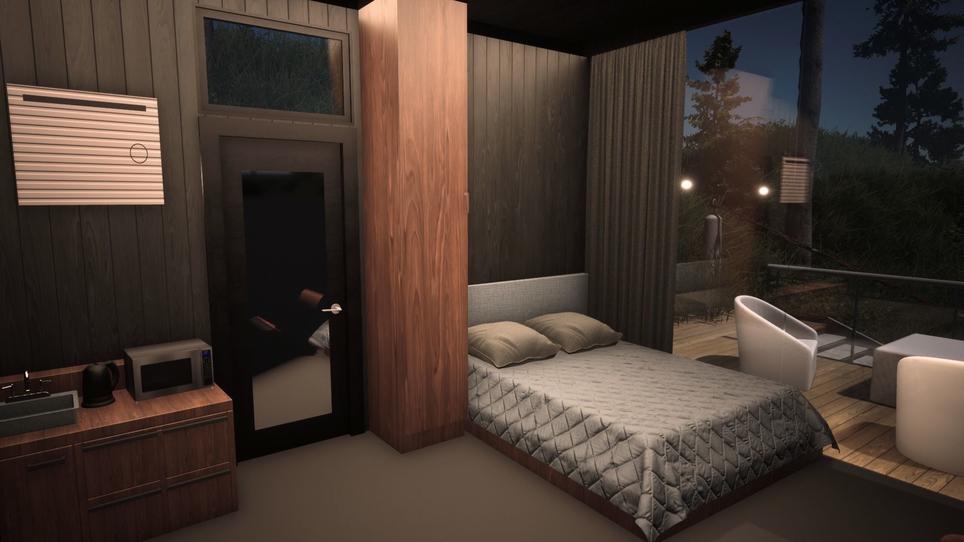 Tiny House Mirror Glass house 20 SQM Revit and Twinmotion 3D model ...