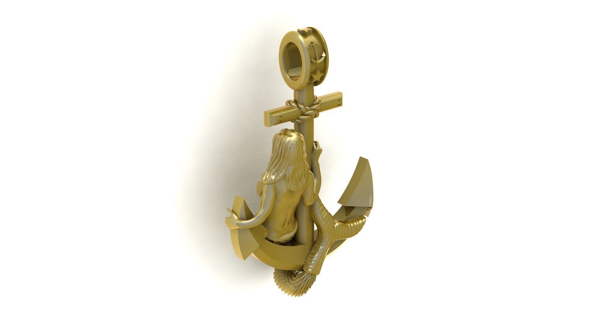 Mermaid Cross Pendant 3D Model for Ocean Style Jewelry 3D model 3D ...