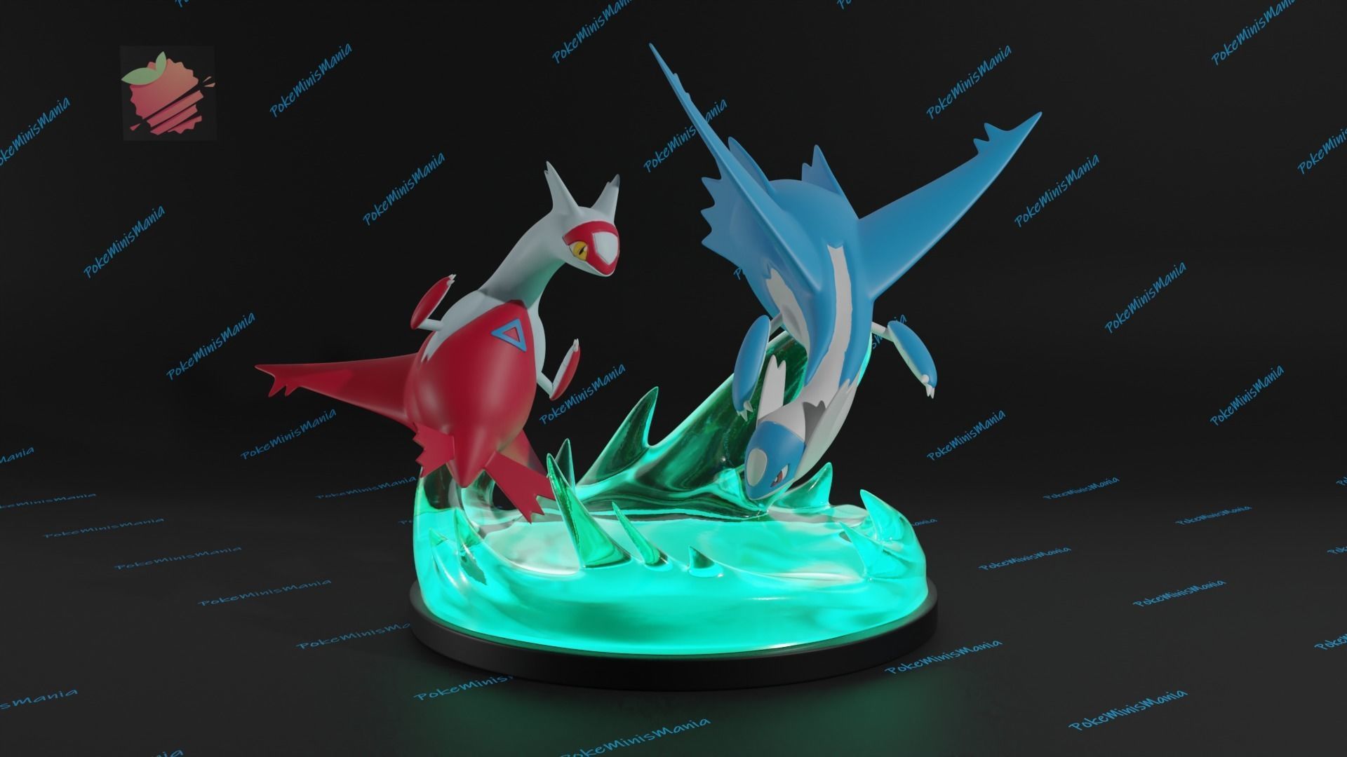 Latios and Latias diorama 3d print model presupported 3D model 3D ...