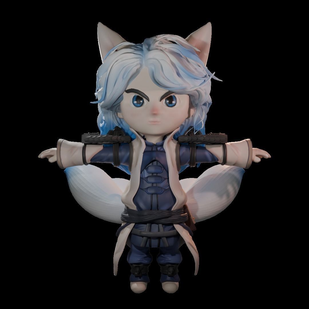 blue eye fox boy character free 3D model 3D printable | CGTrader