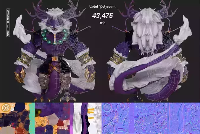 Dragon men Character for game free VR / AR / low-poly 3D model animated ...