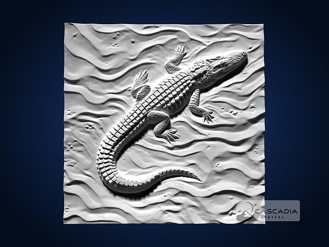 Alligator CNC Router Carving Casting Bas Relief animal wildlife 3D ...