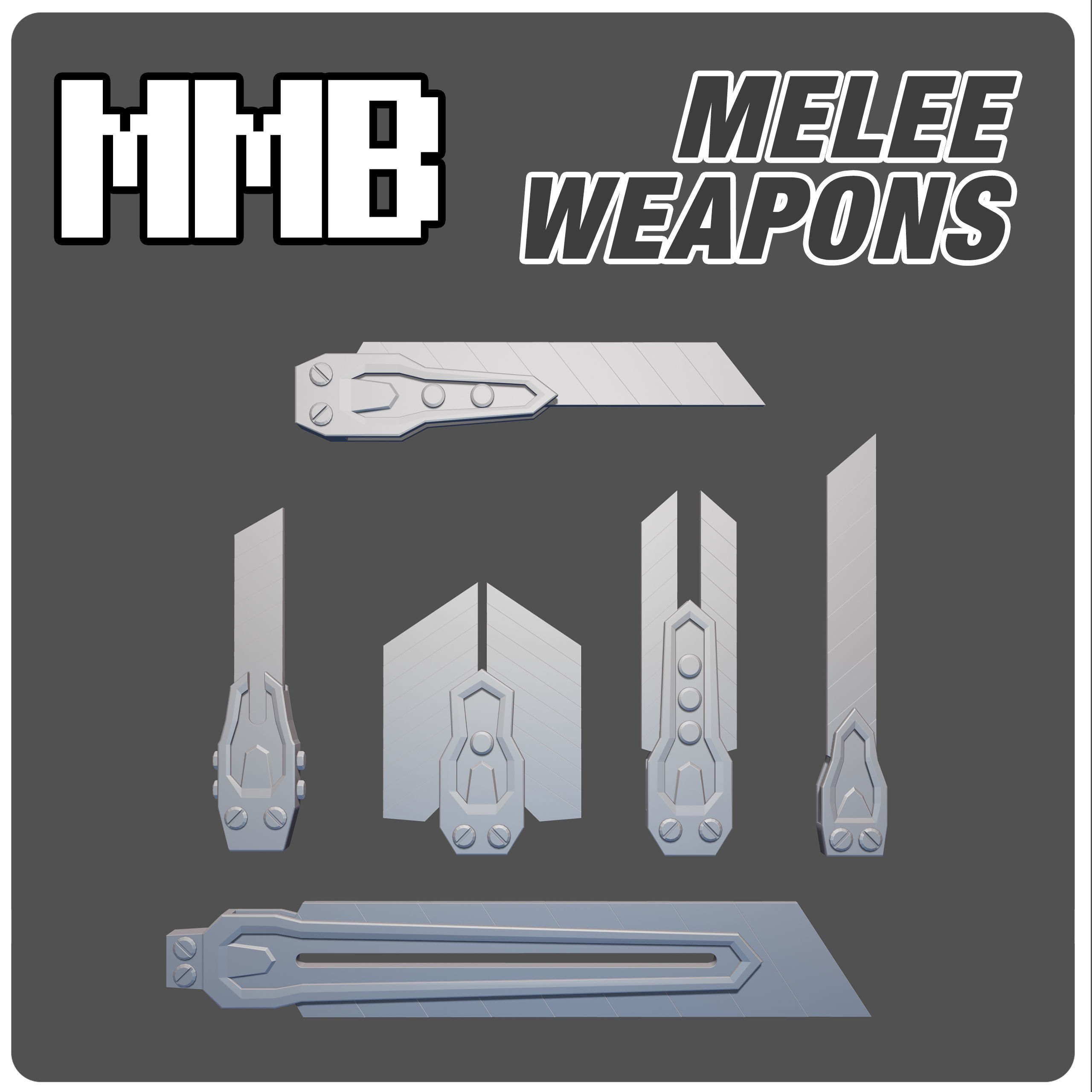 MMB Addon 6 Melee weapons 3D model 3D printable | CGTrader