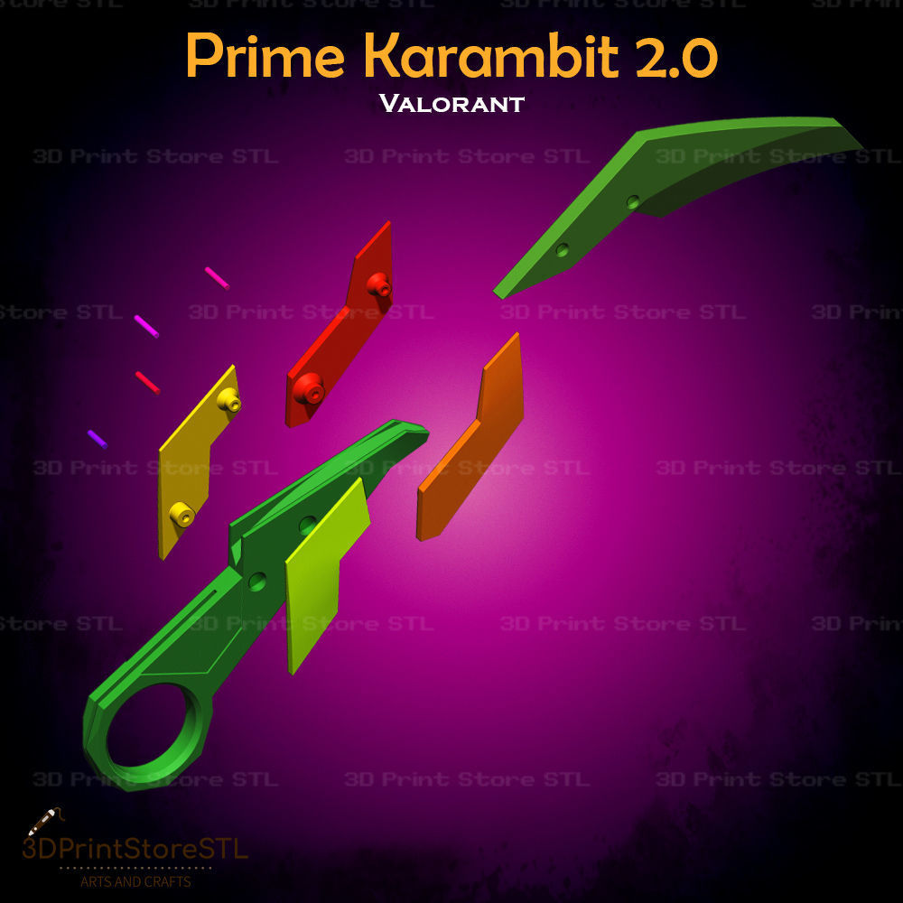Prime Karambit 20 Cosplay Valorant - STL File 3D model 3D printable ...