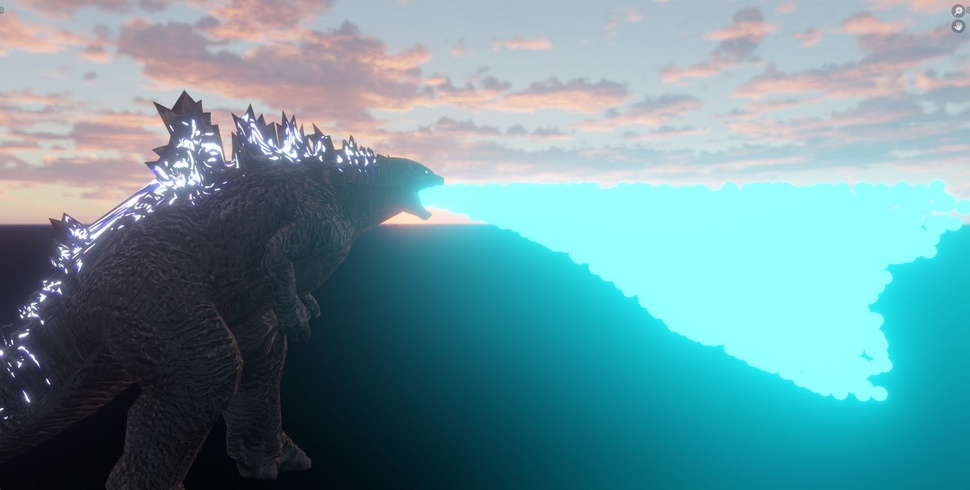 Godzilla Atomic Breath Test free 3D model animated rigged | CGTrader